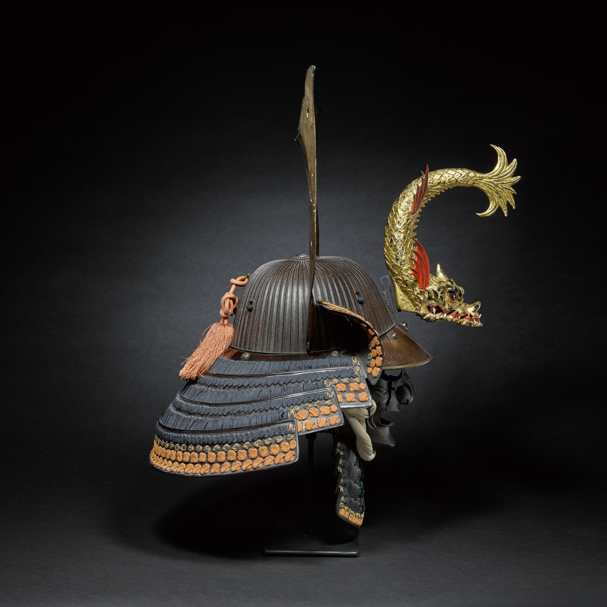 A suji-bachi [helmet with raised ridges] and mempo [face mask] | The ...