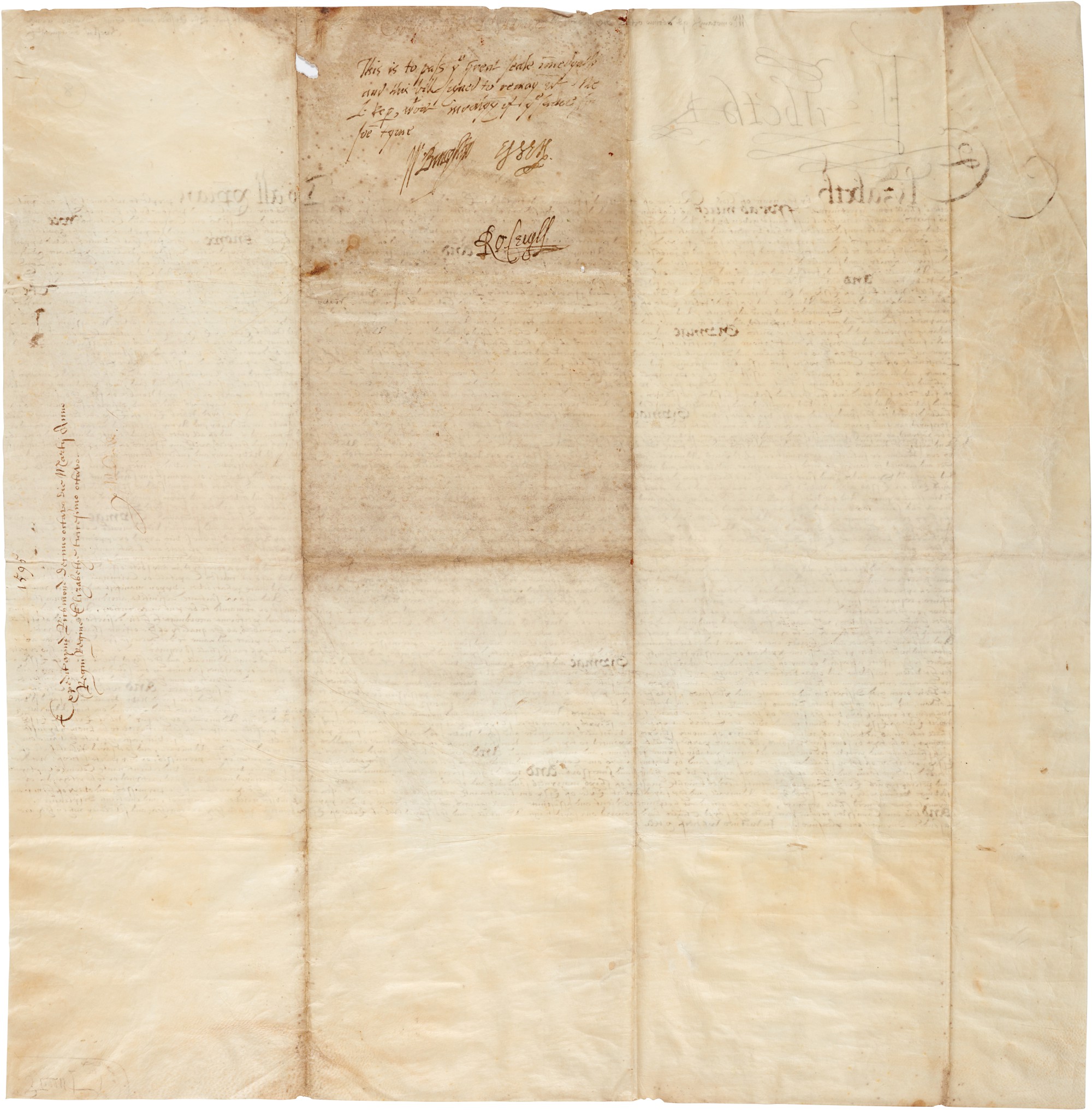 Queen Elizabeth I | Document signed, ordering her Military Commanders ...