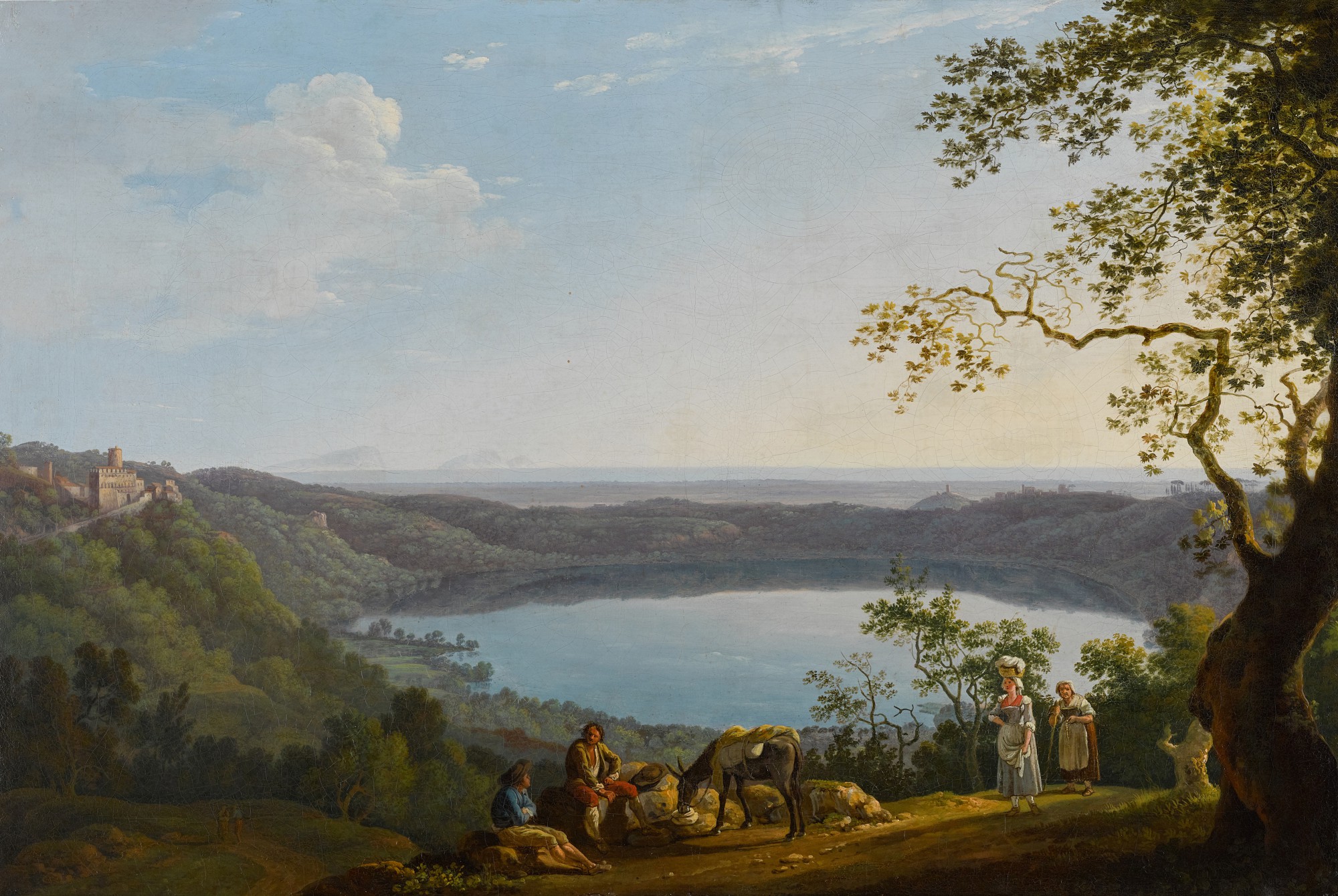A landscape with figures on a path by Lake Nemi | Town & Country: A ...