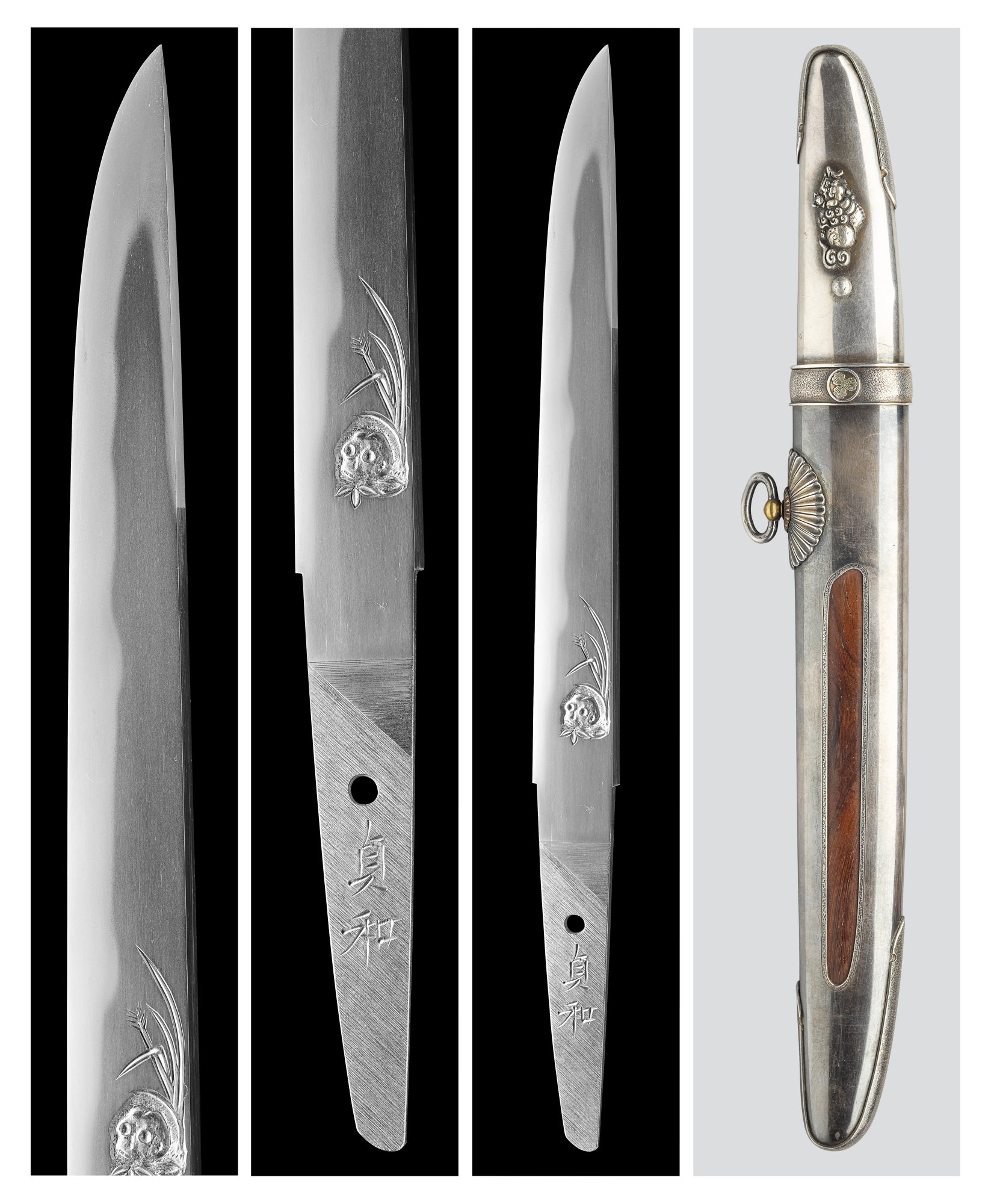 A tanto with skull horimono [carving] | Signed Sadakazu | Heisei period ...