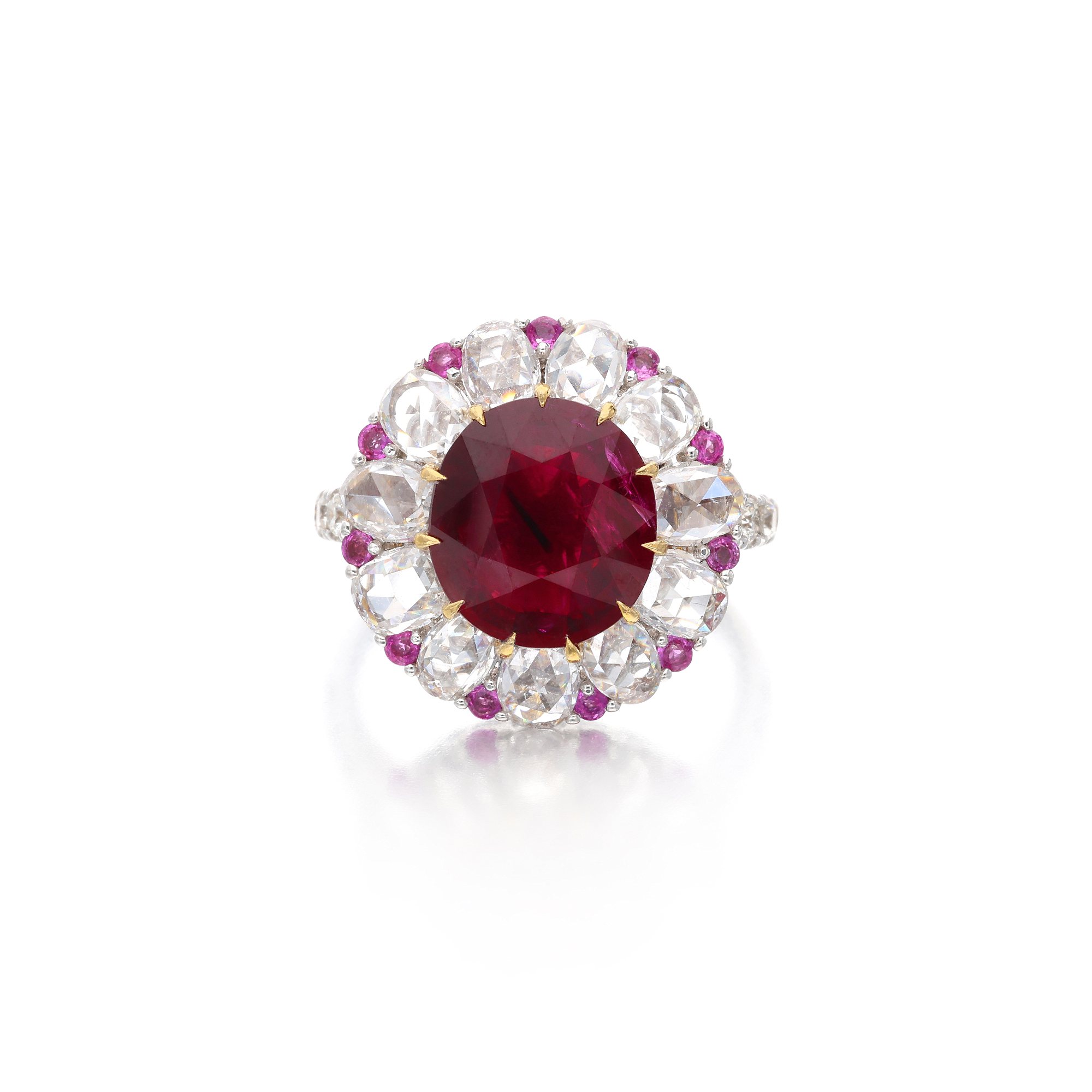 Gold, Ruby, Pink Sapphire And Diamond Ring Available For Immediate Sale ...