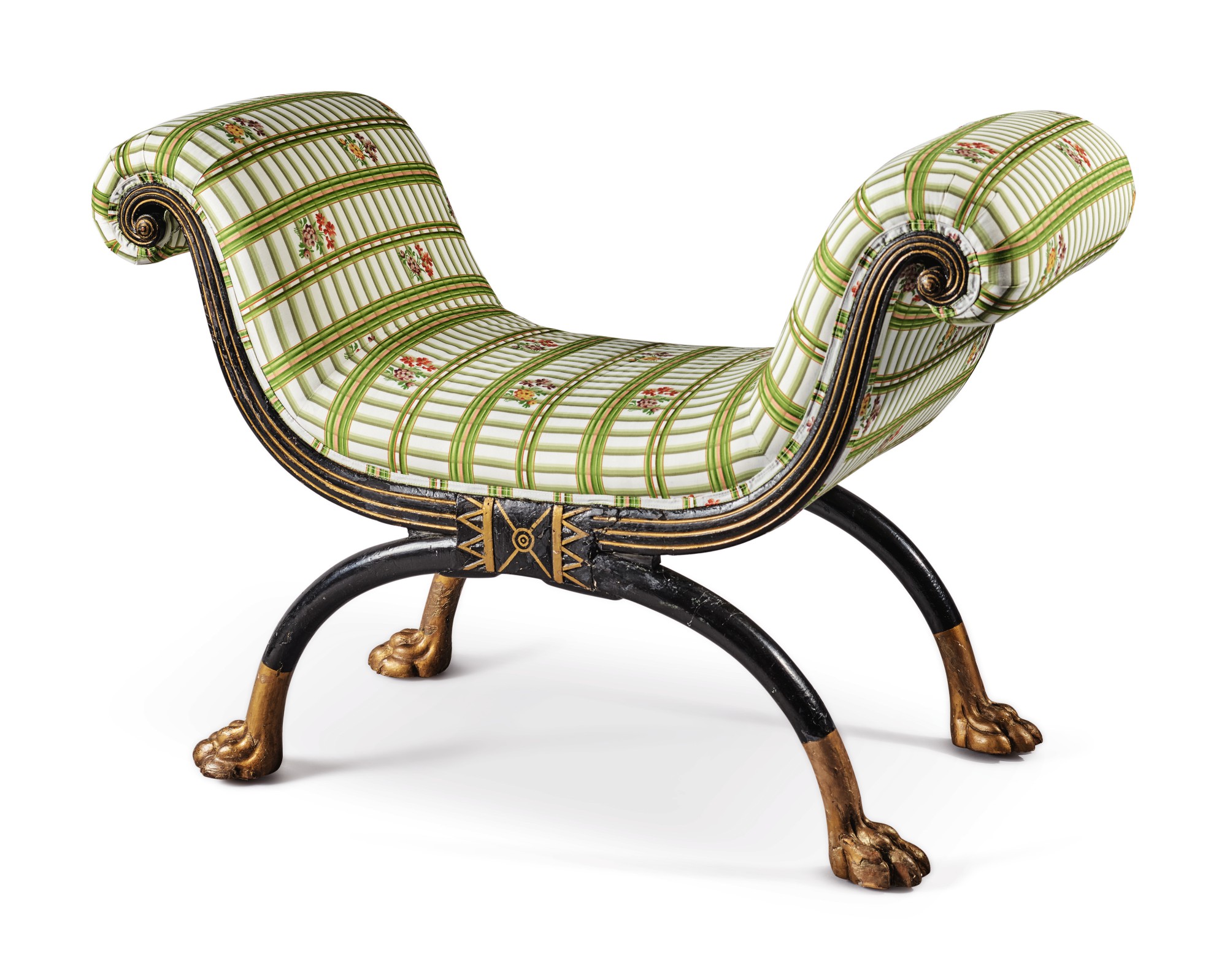 A REGENCY EBONIZED AND PARCEL-GILT X-FRAME STOOL, CIRCA 1810 | Mario Buatta: Prince of Interiors ...