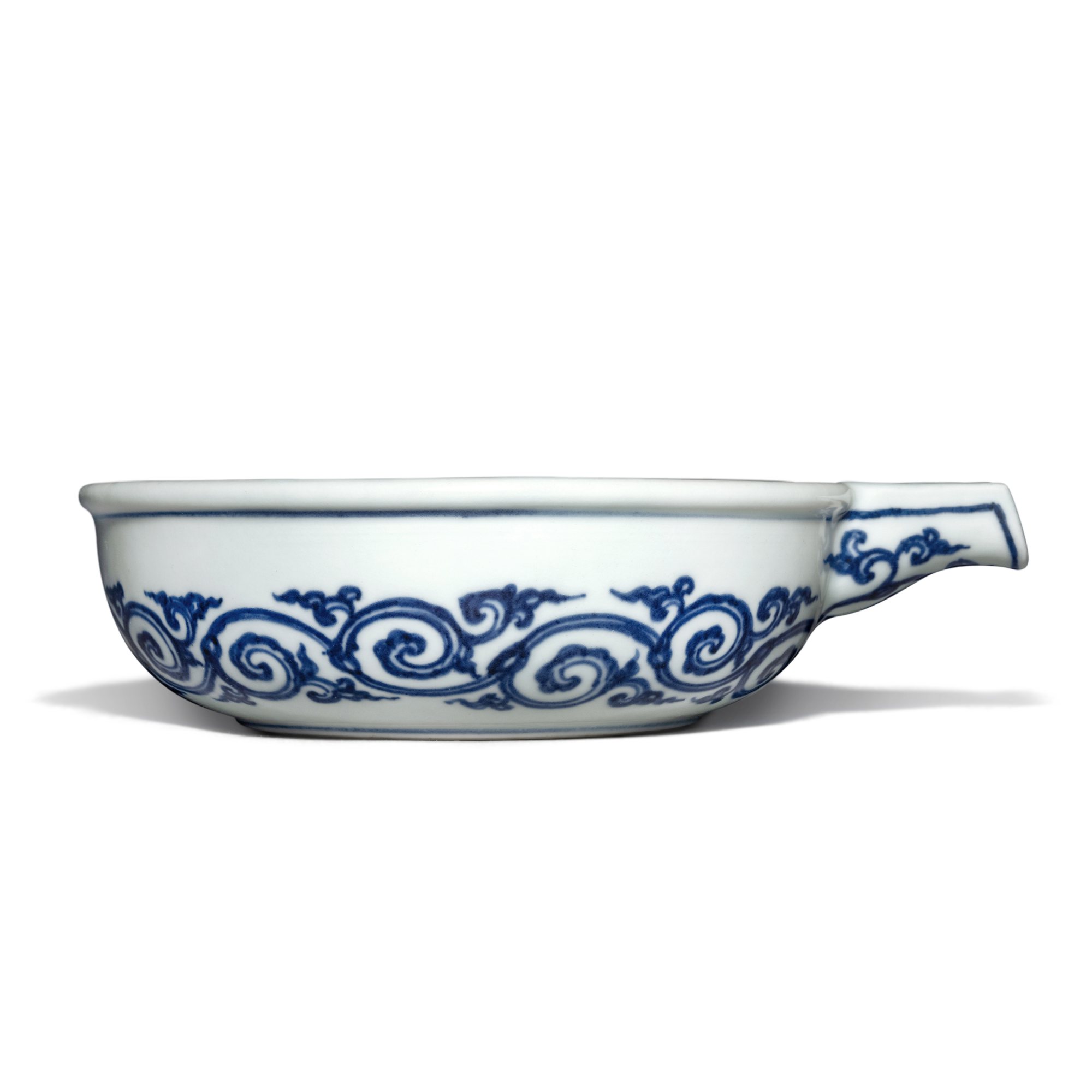 An extremely rare blue and white pouring vessel (Yi), Ming dynasty ...