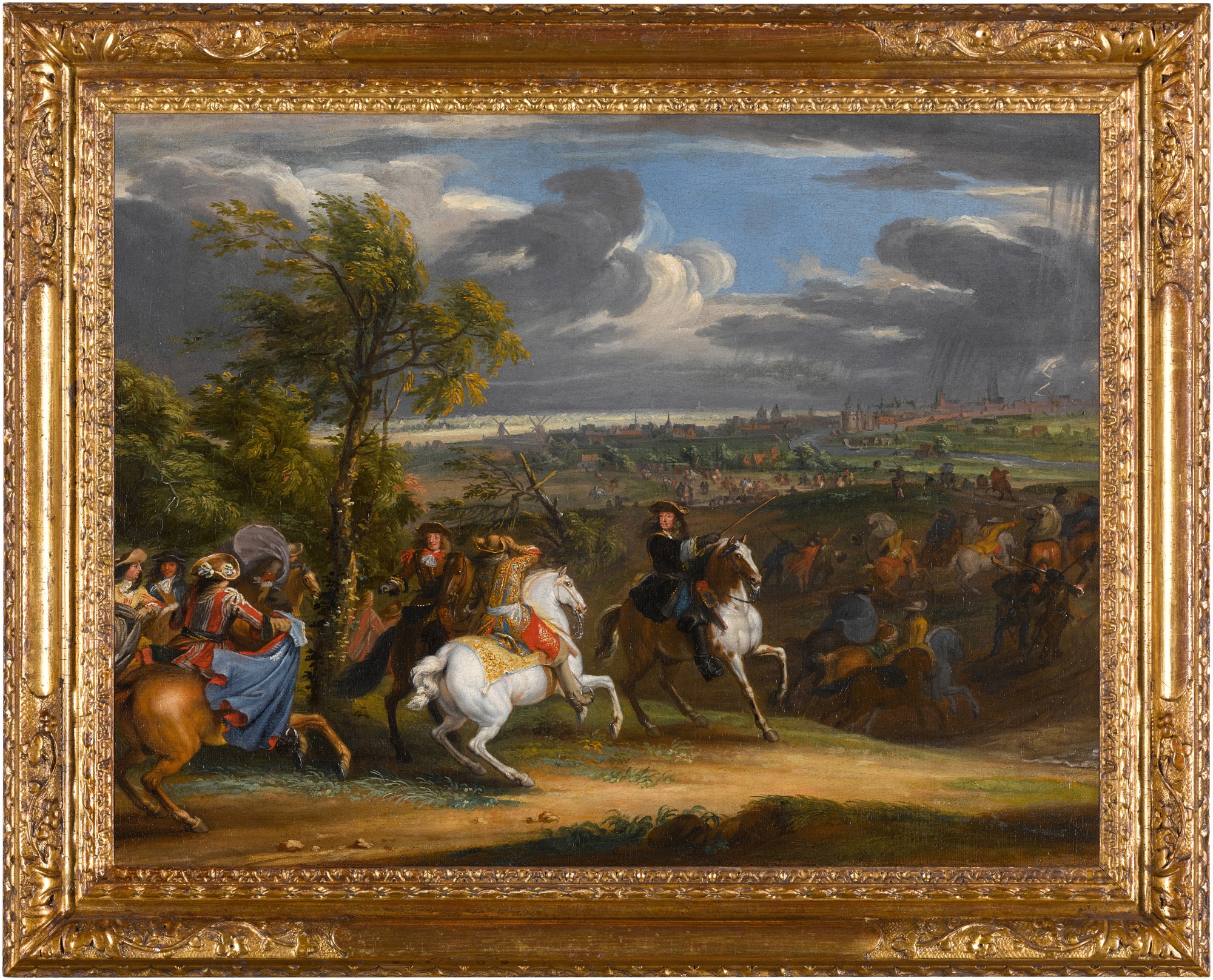 Louis XIV with his army at the Siege of Courtrai (Kortrijk) in 1667 ...