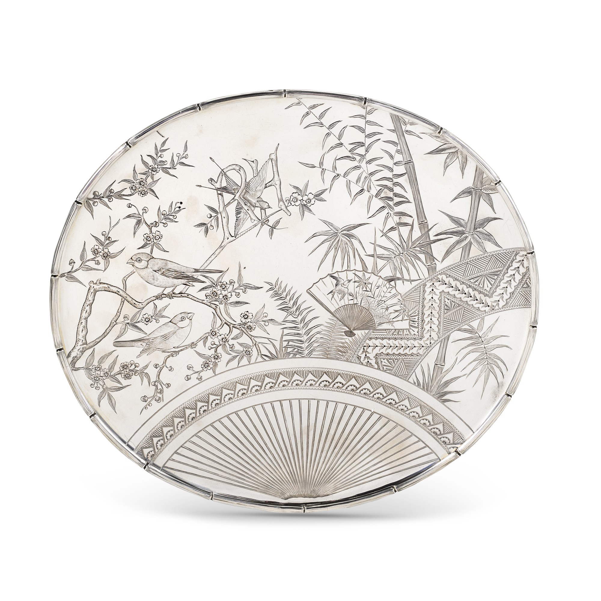 A Victorian silver Aesthetic silver tray, mark of Frederick Elkington ...