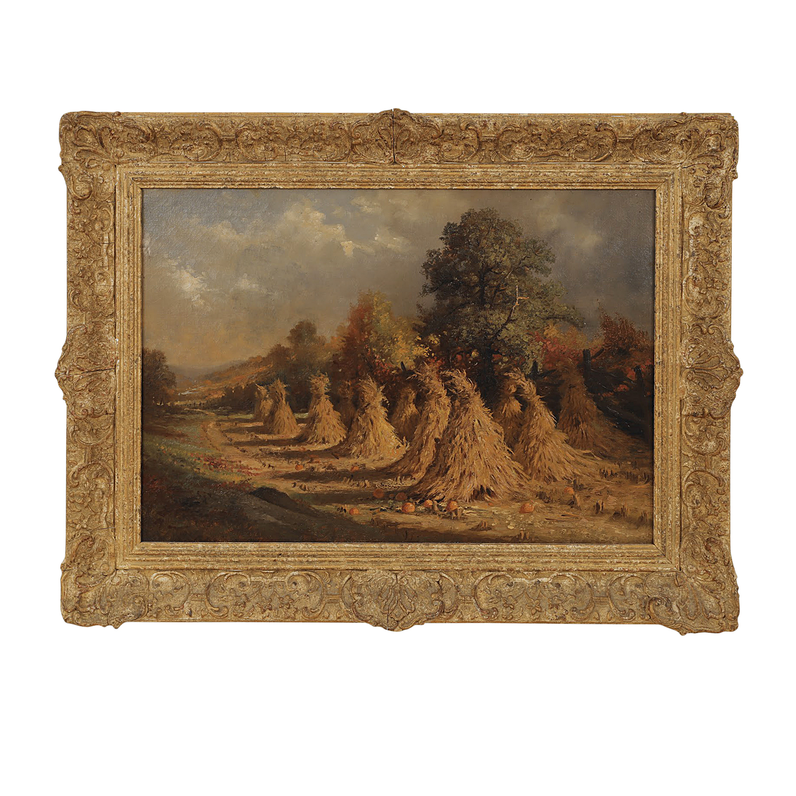 Frederick Stone Batcheller Antique Haystacks With Pumpkins Available ...