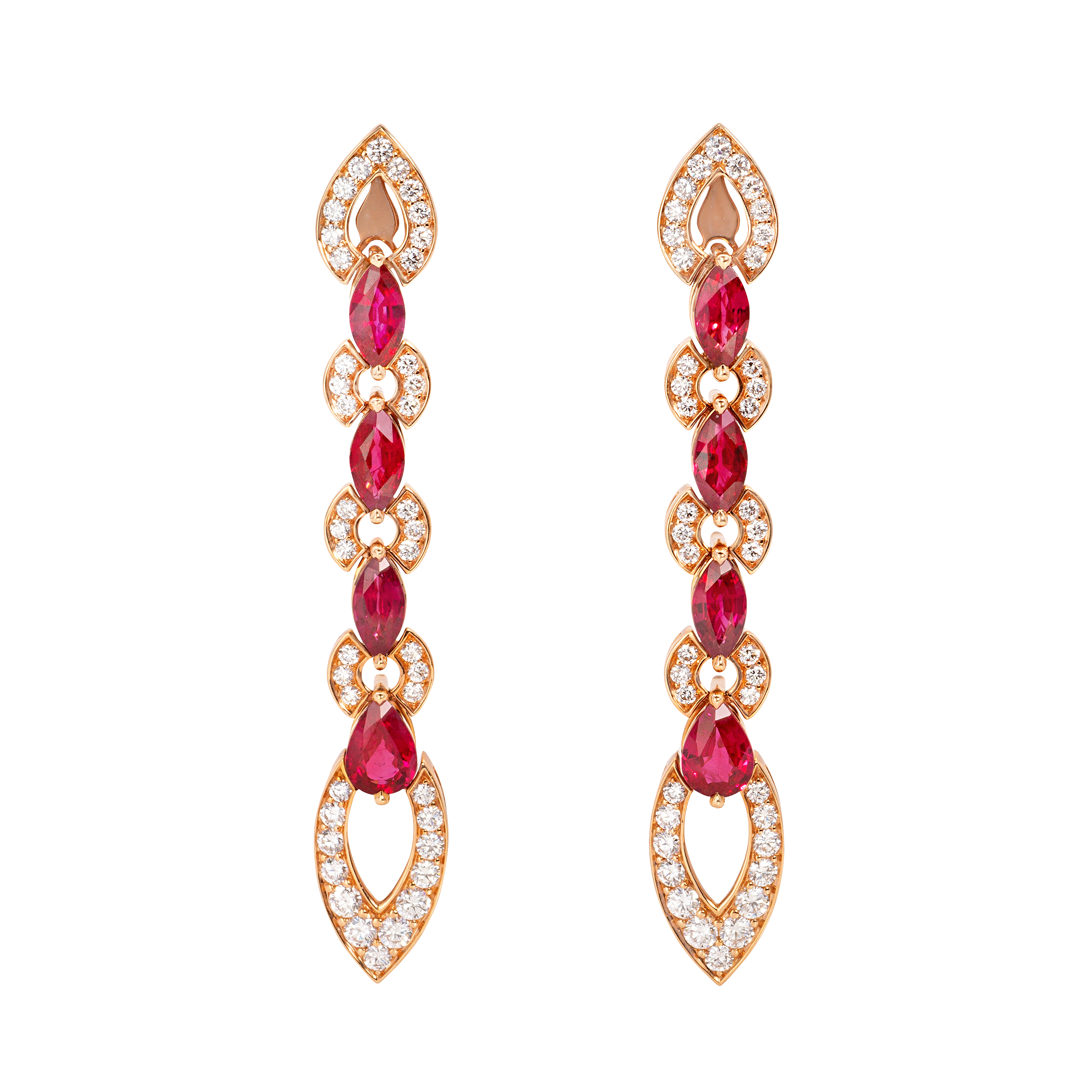 Rose Gold, Ruby And Diamond Earrings Available For Immediate Sale At ...