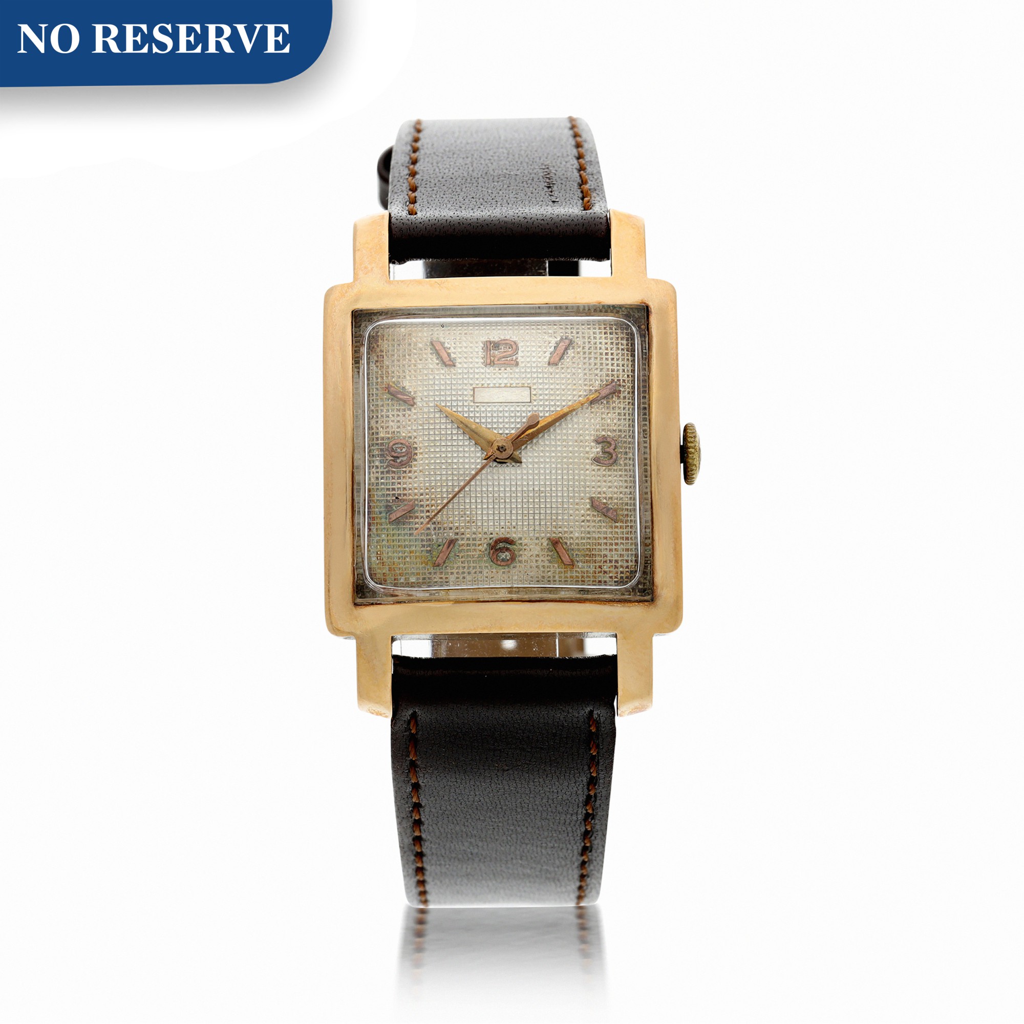 A PINK GOLD SQUARE SHAPED AUTOMATIC WRISTWATCH, CIRCA 1960 | Fine ...