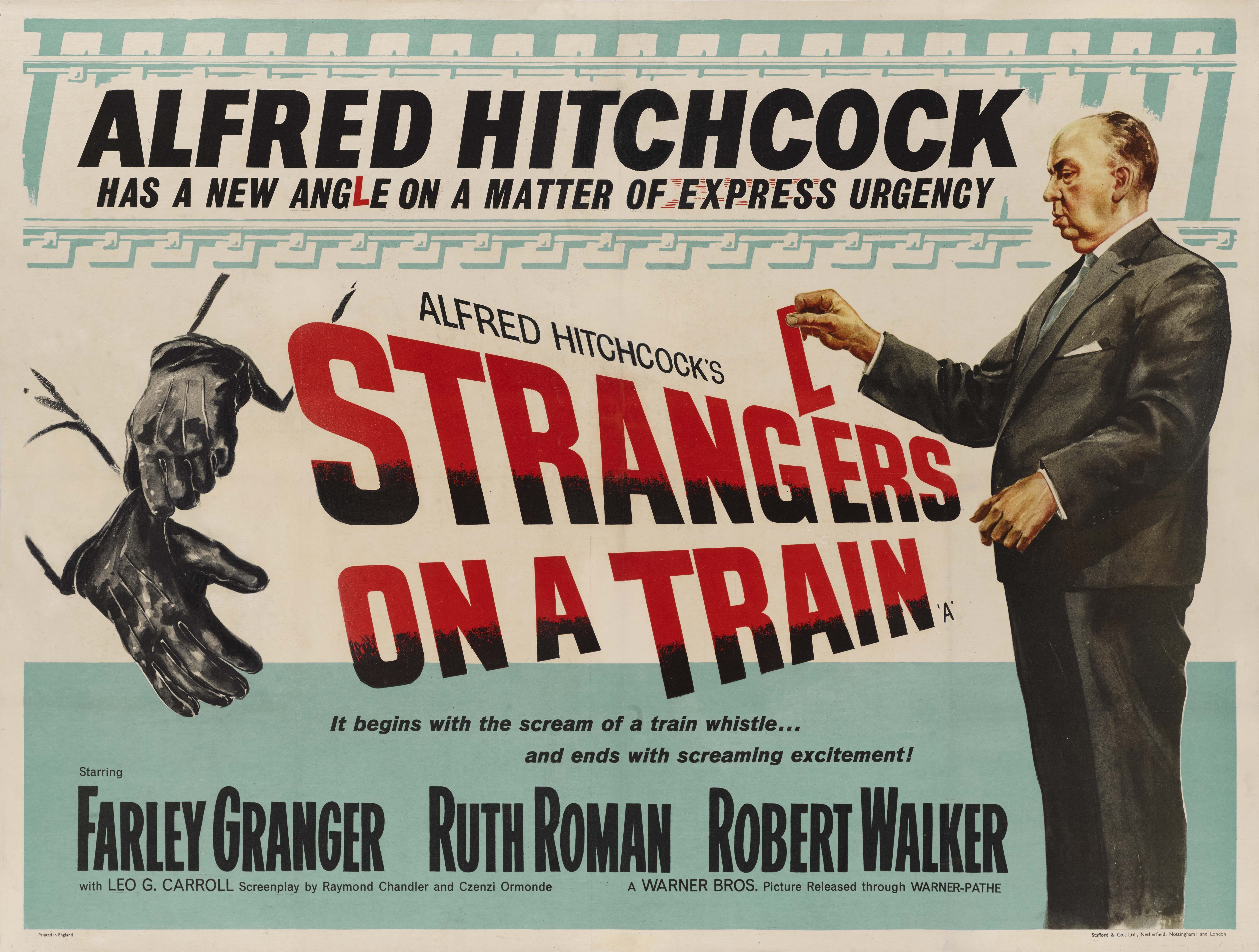 Strangers on a Train (1951) Poster, British, Re-release 1950s ...