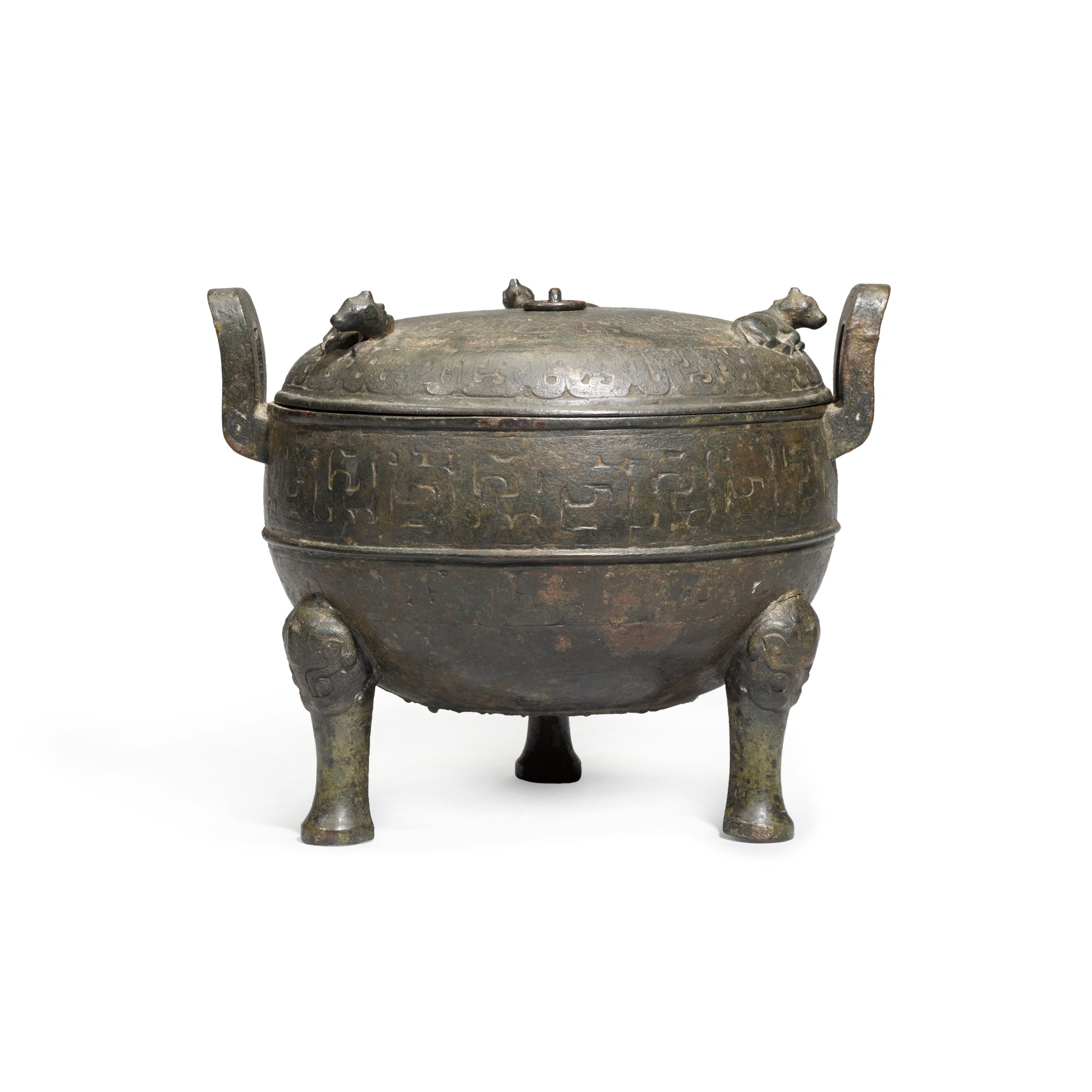 A bronze ritual tripod vessel and cover, Ding, Late Spring and Autumn ...
