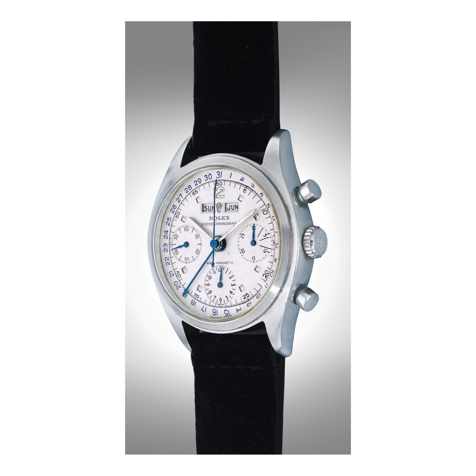 ROLEX | REF 6036, A STAINLESS STEEL TRIPLE CALENDAR CHRONOGRAPH ...