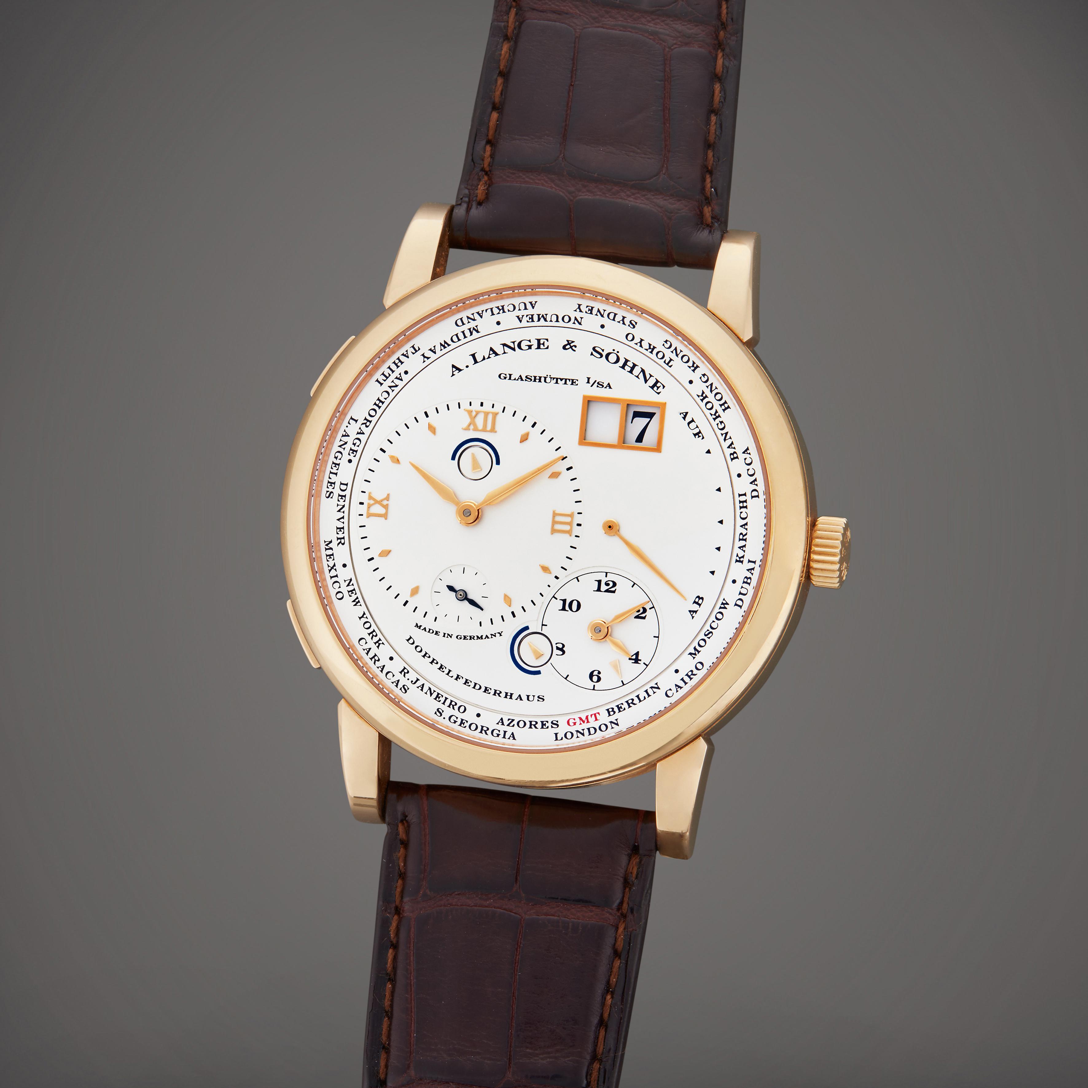 Reference 116.032 Lange 1 Time Zone | A pink gold world time wristwatch ...