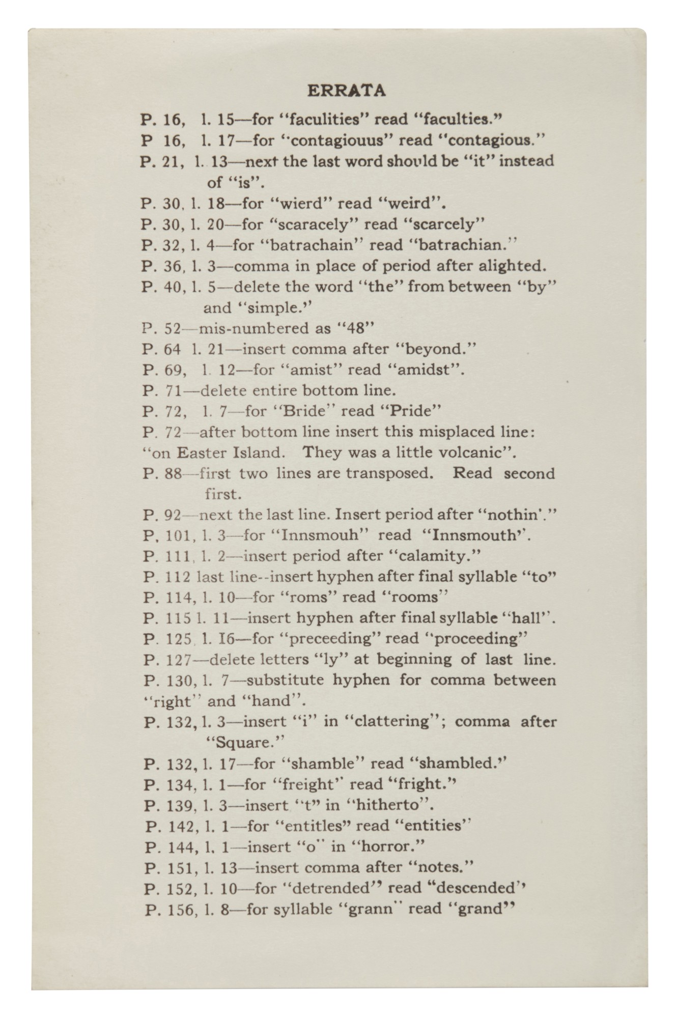 Lovecraft, H. P. | First edition of Lovecraft's first published book ...