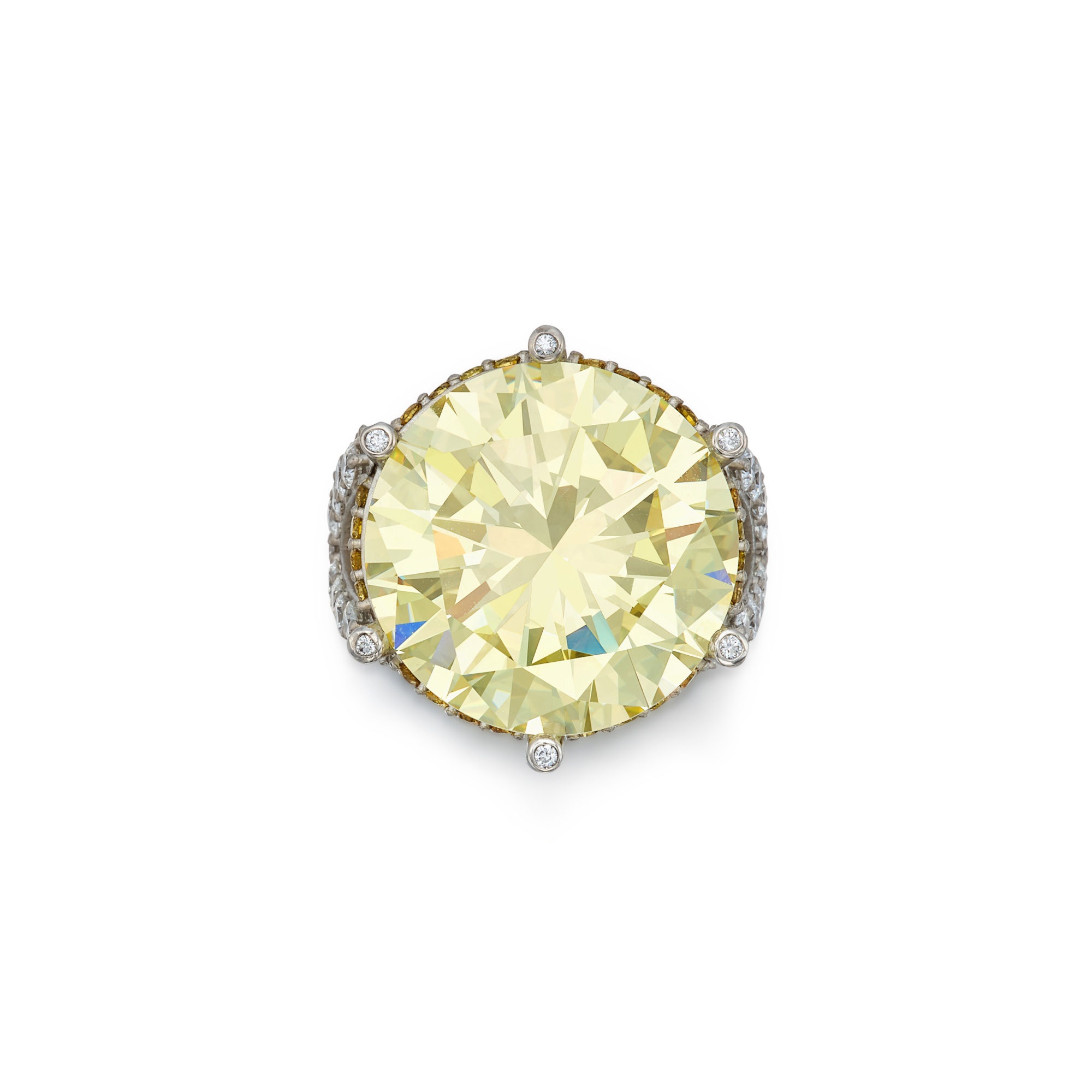 An Impressive Fancy Yellow Diamond, Colored Diamond and Diamond Ring ...