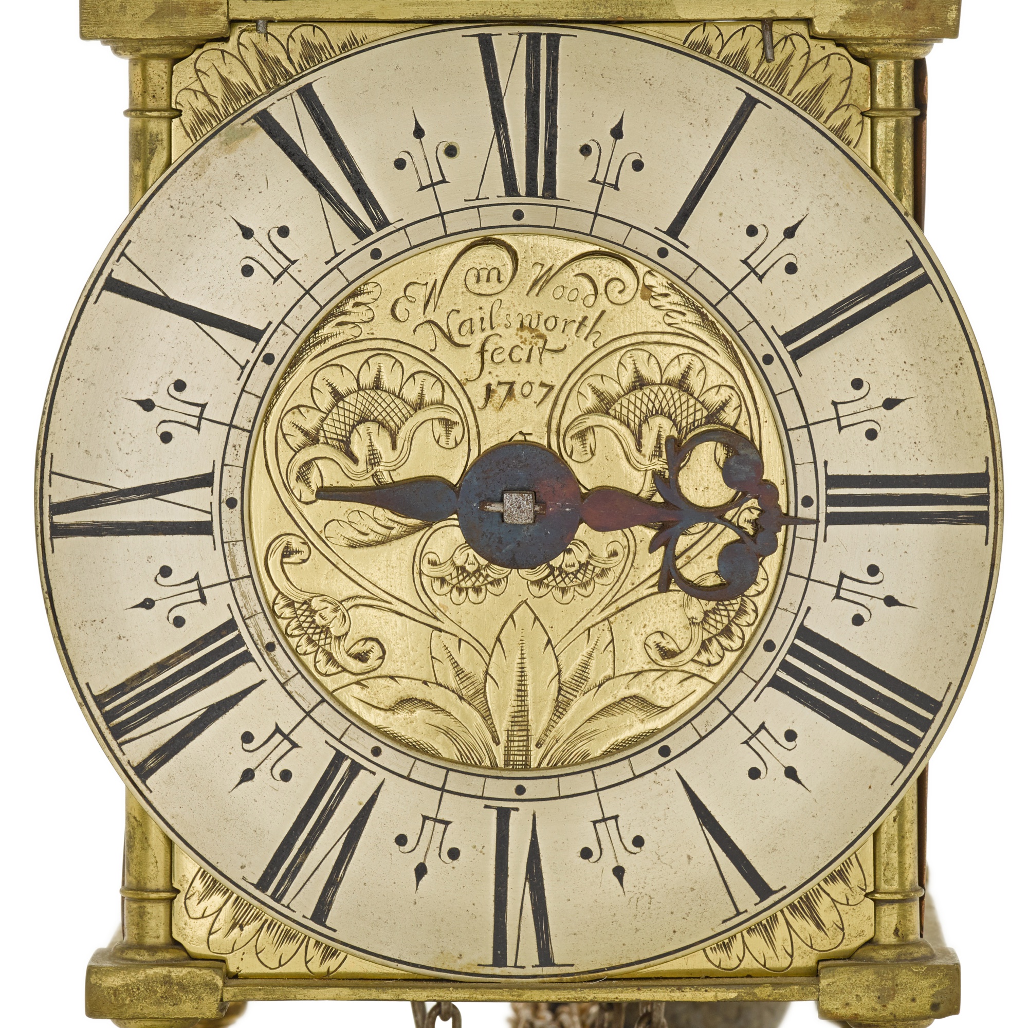A Queen Anne brass lantern clock, William Wood, Nailsworth, dated 1707 ...