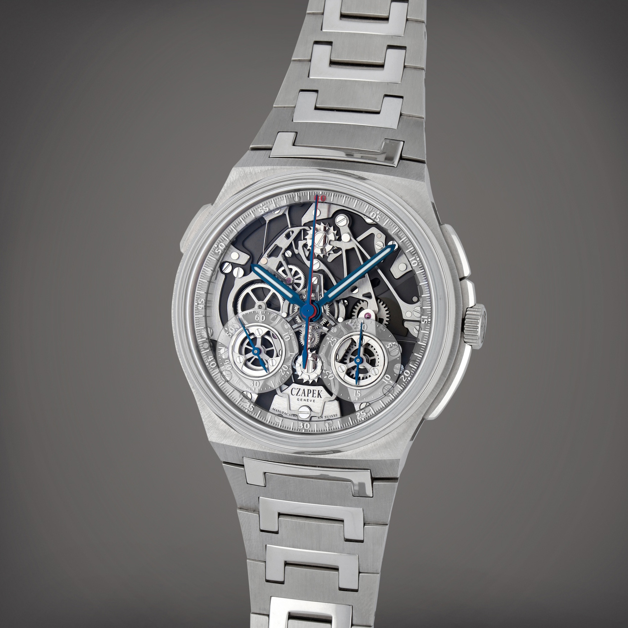 Antarctique Rattrapante 'Ice Blue' | A limited edition stainless steel ...