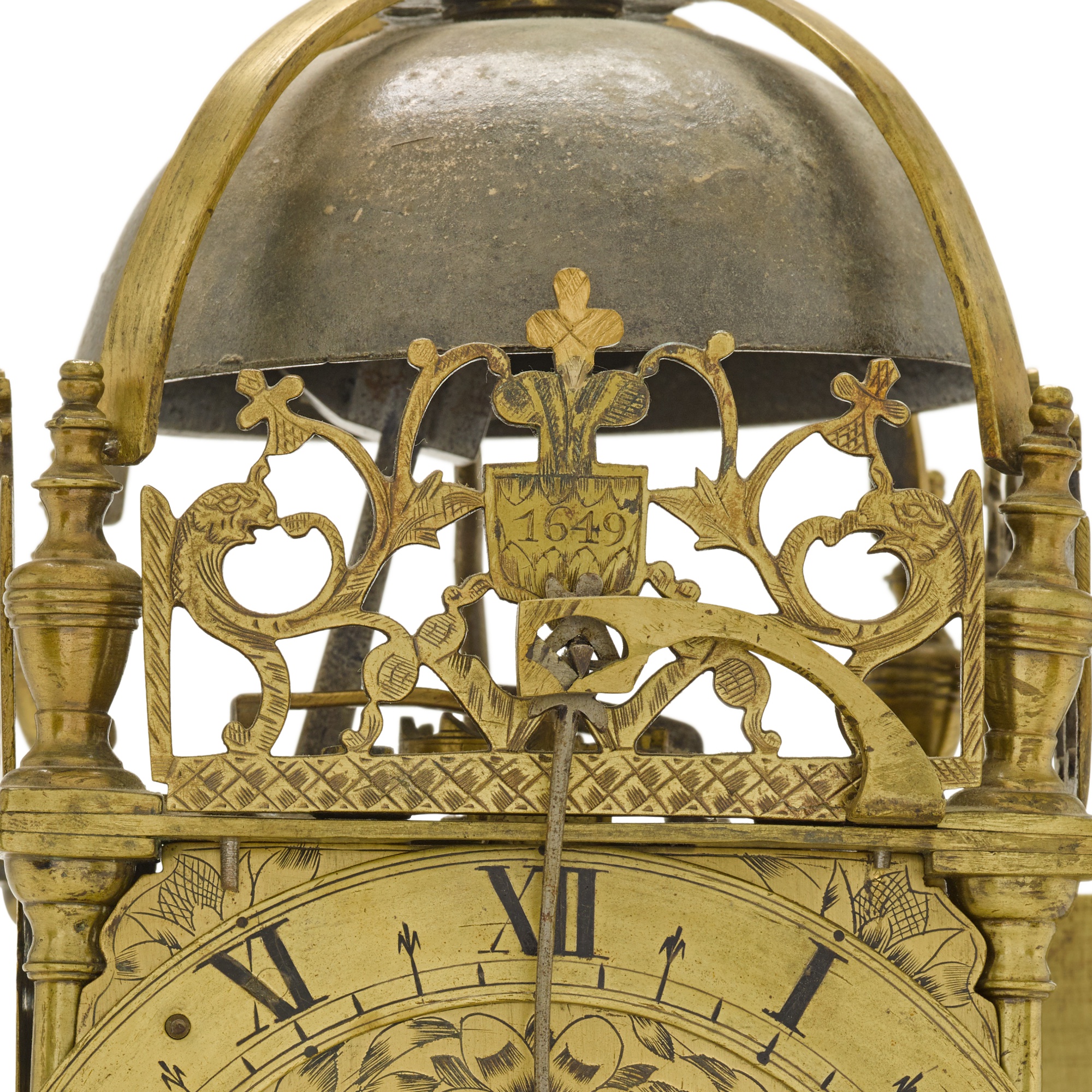 A Commonwealth brass lantern clock with alarm, John Samon, London ...