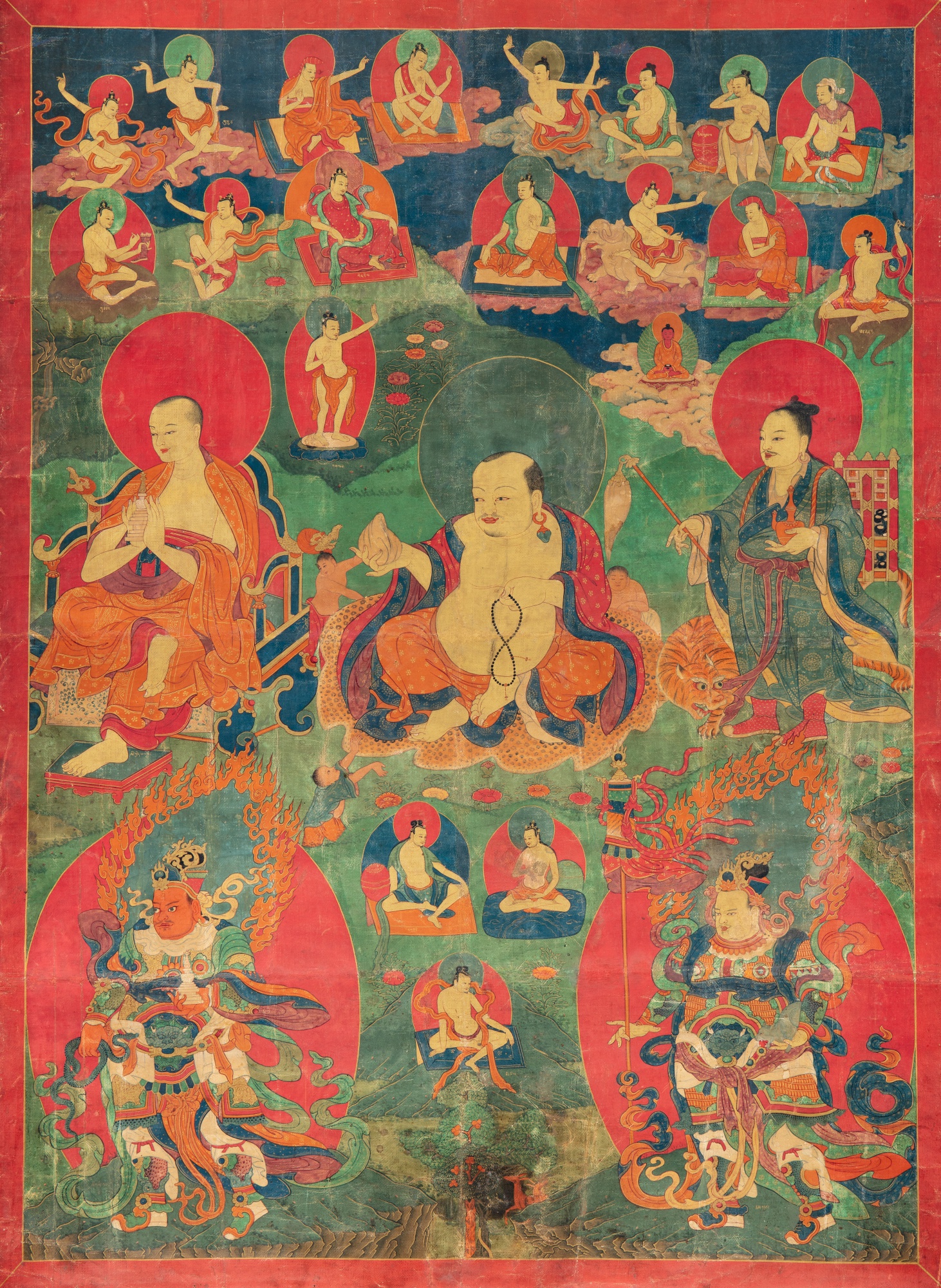 A thangka depicting the Luohan Nagasena, Tibet, 17th century | 西藏 十七世紀 ...