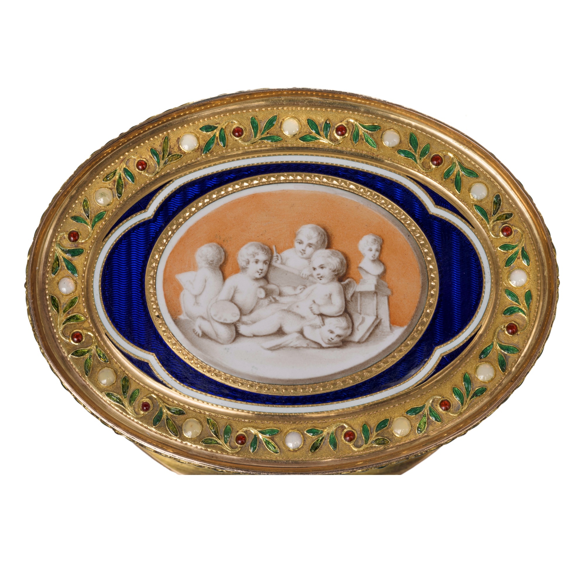 A large gold and enamel ‘tribute’ snuff box, late 19th century ...