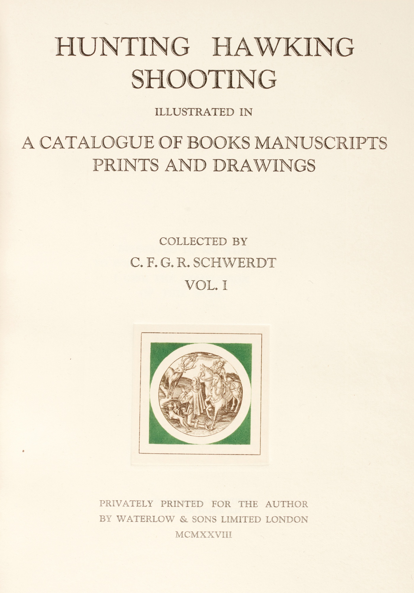 C.F.G.R. Schwerdt | Hunting, Hawking, Shooting, 1928, 1937, 4 volumes ...