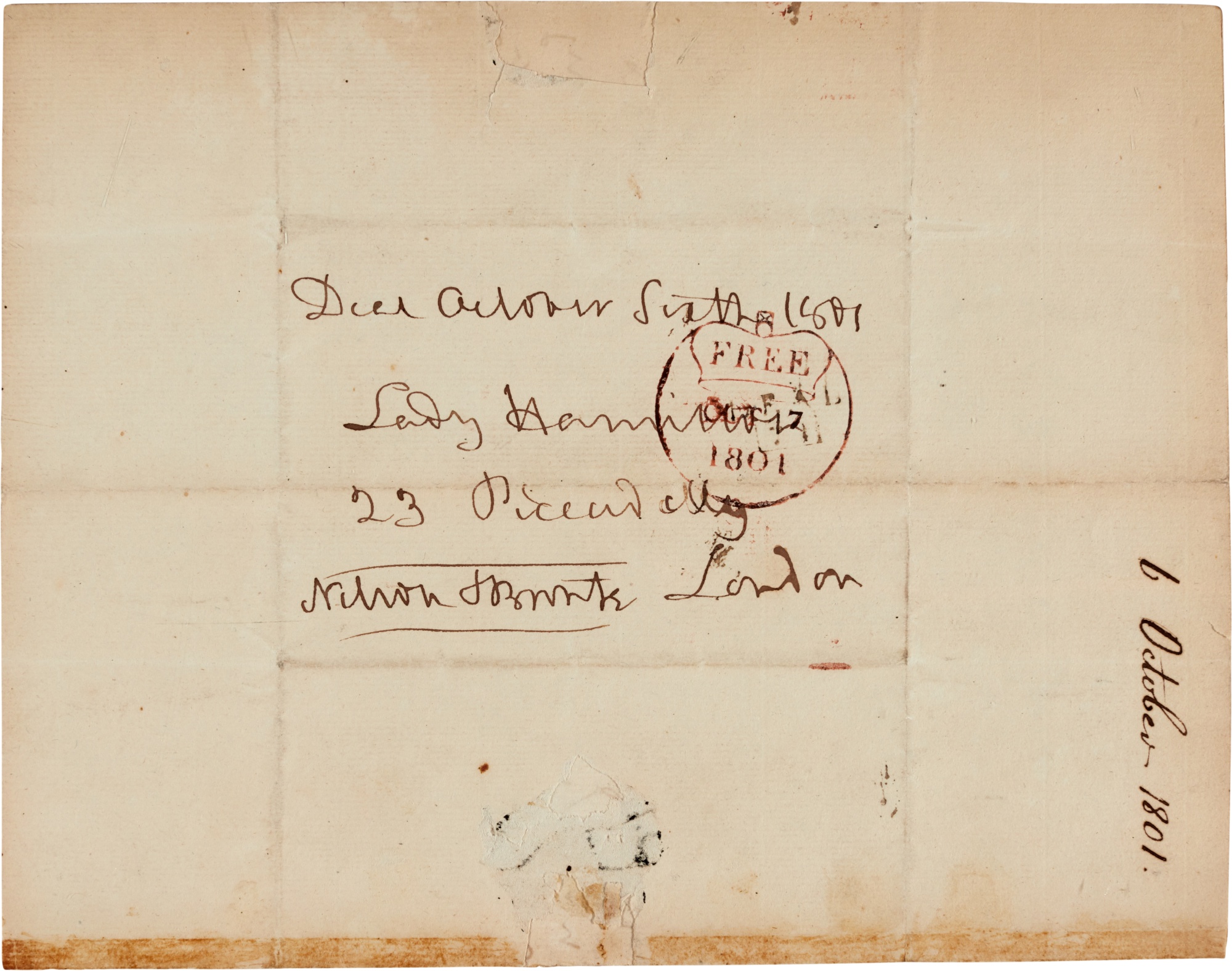 Horatio, Viscount Nelson | Autograph letter signed, to Emma Hamilton ...