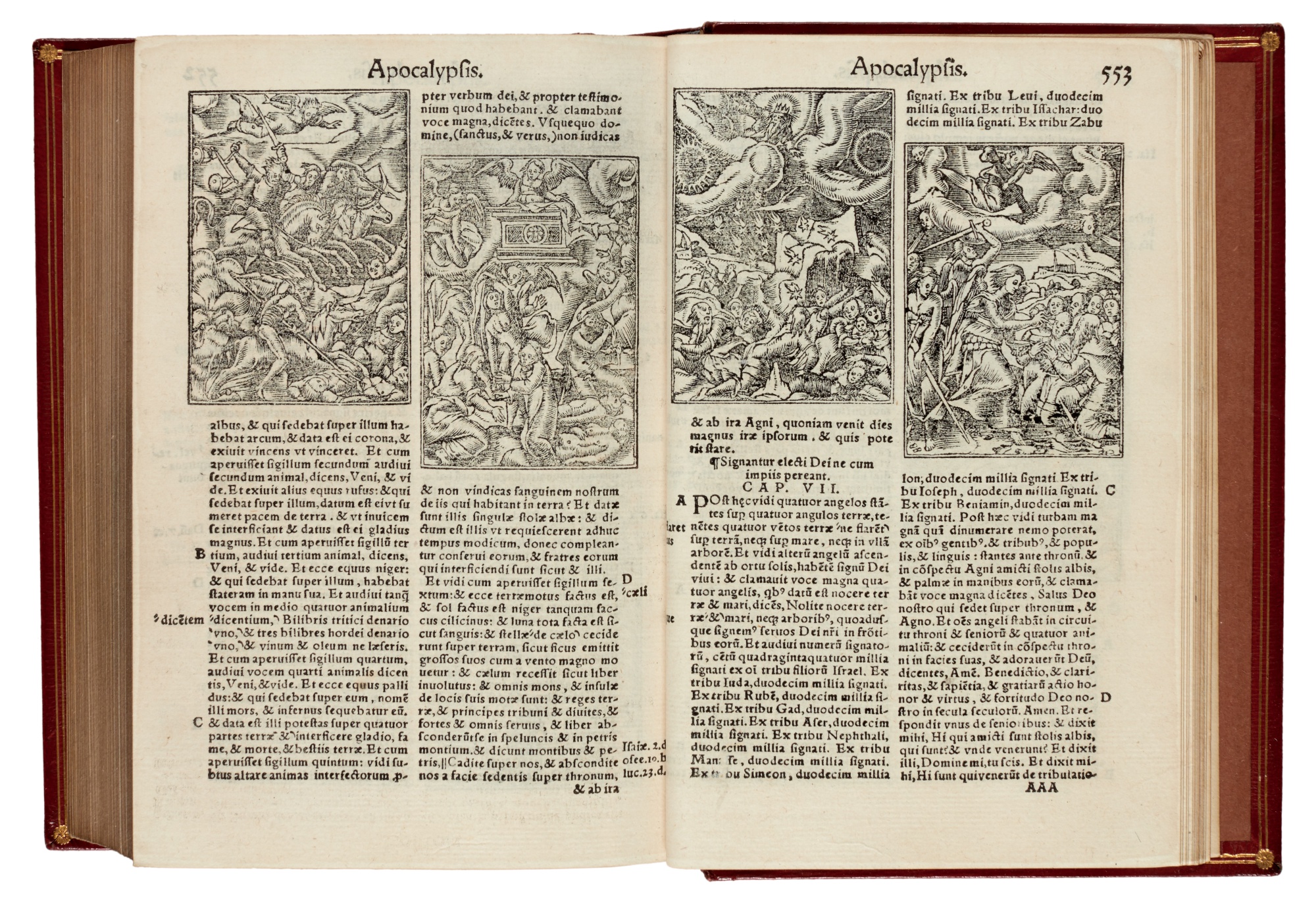 Bible, Latin | Biblia sacra, Lyon, 1542, later red morocco gilt by ...