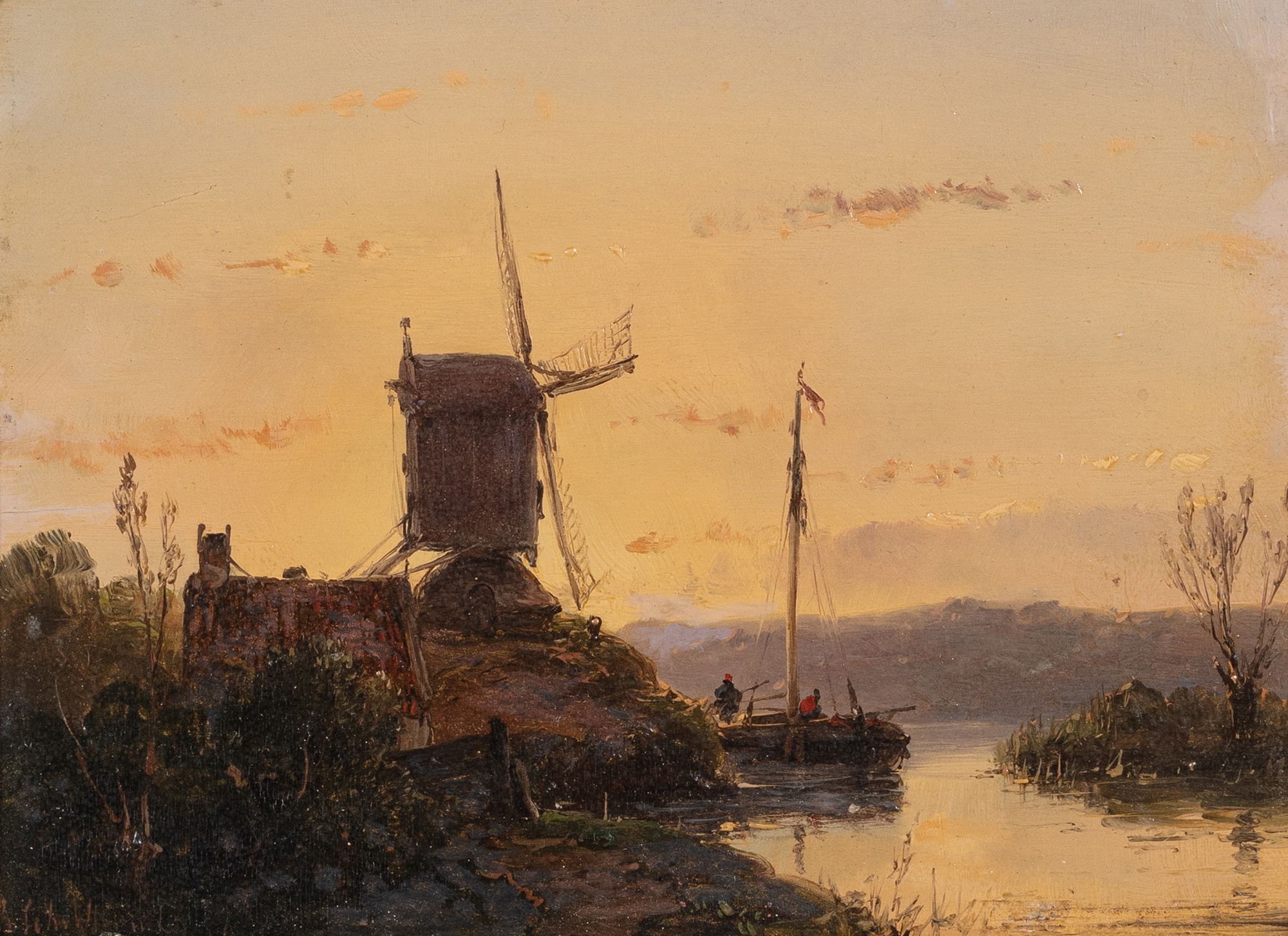 Landscape with a mill | Paysage au moulin | Tableaux Dessins Sculptures ...