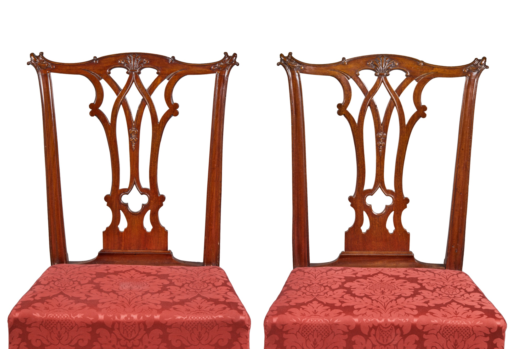 Very Fine and Rare Pair of Chippendale Carved Mahogany Side Chairs ...