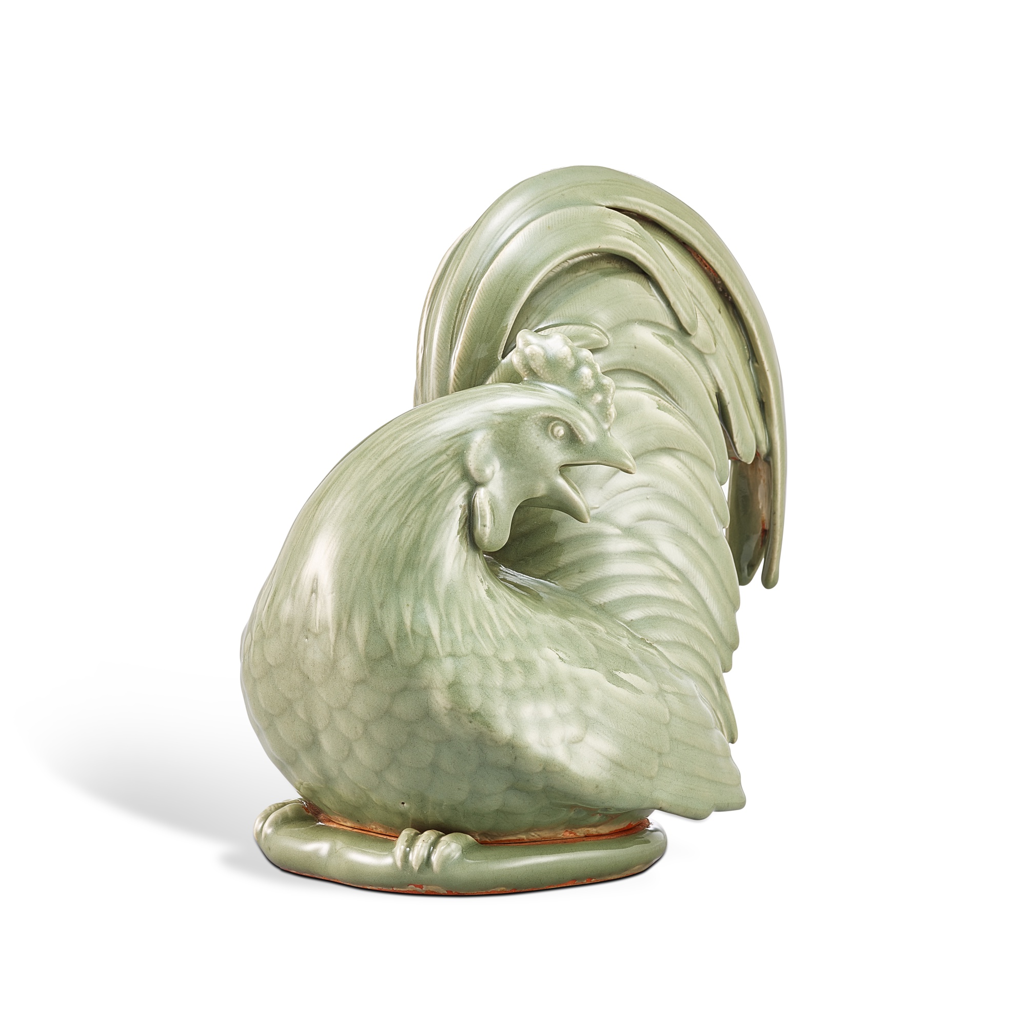 A celadon-glazed 'rooster' incense burner, Qing dynasty, Qianlong ...