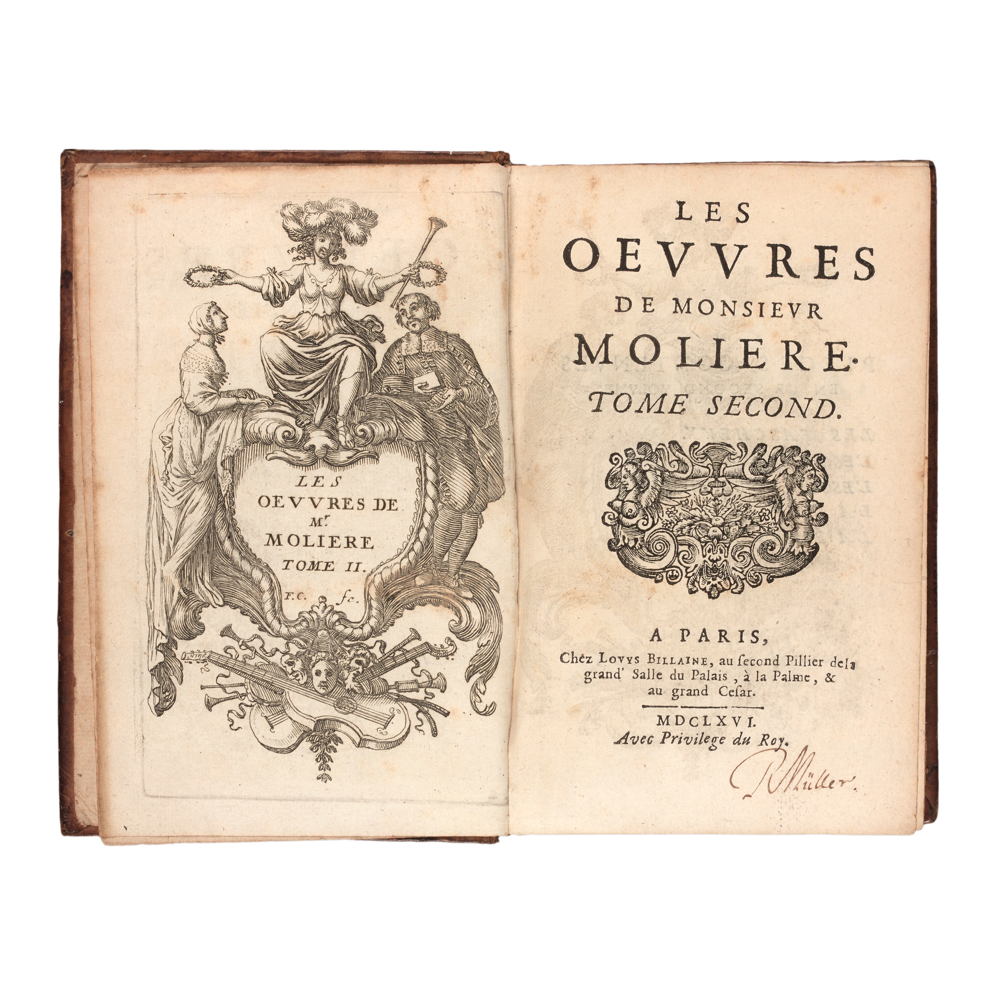 Œuvres. 1666. 2 vol. in-12. Veau de l'époque. Fameuse édition ...