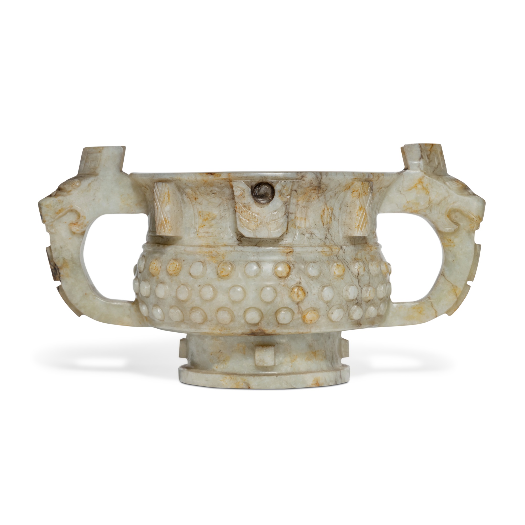 An archaistic grayish celadon jade gui-form censer, Ming dynasty | 明 ...