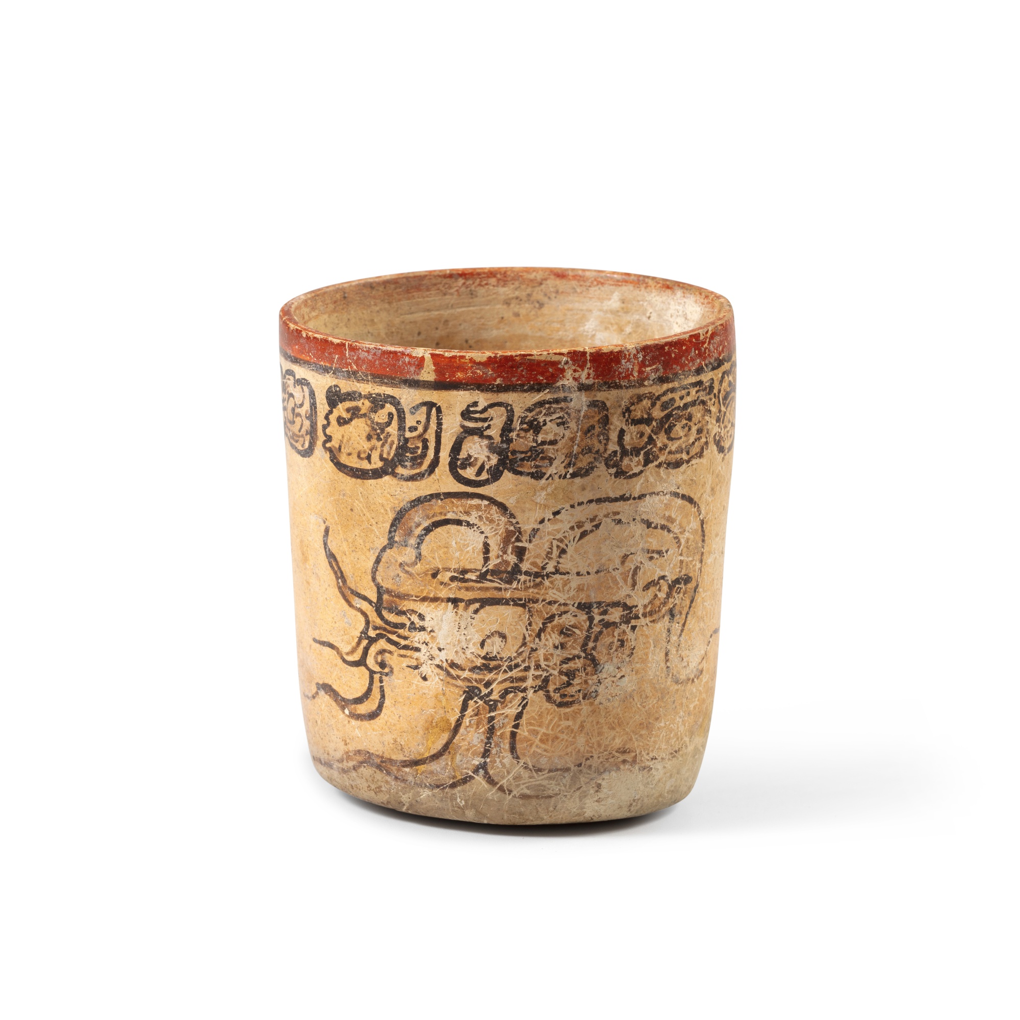 Vase Codex cylindrique, Culture Maya, Mexique, Classique récent, 550 ...