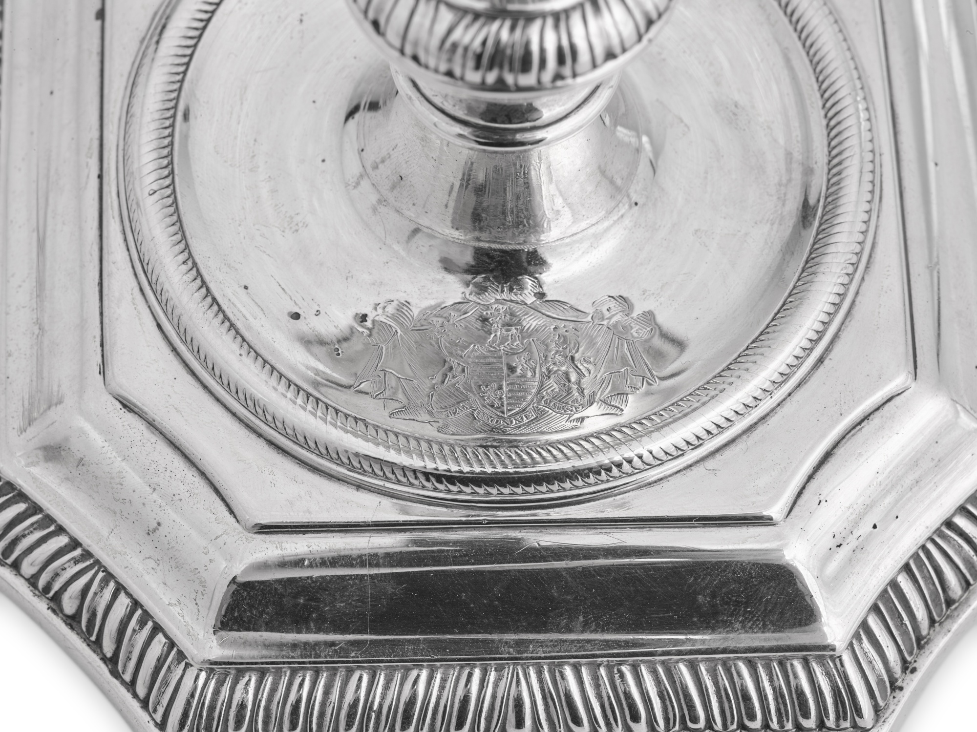 A set of four George II silver candlesticks, George Wickes, London ...