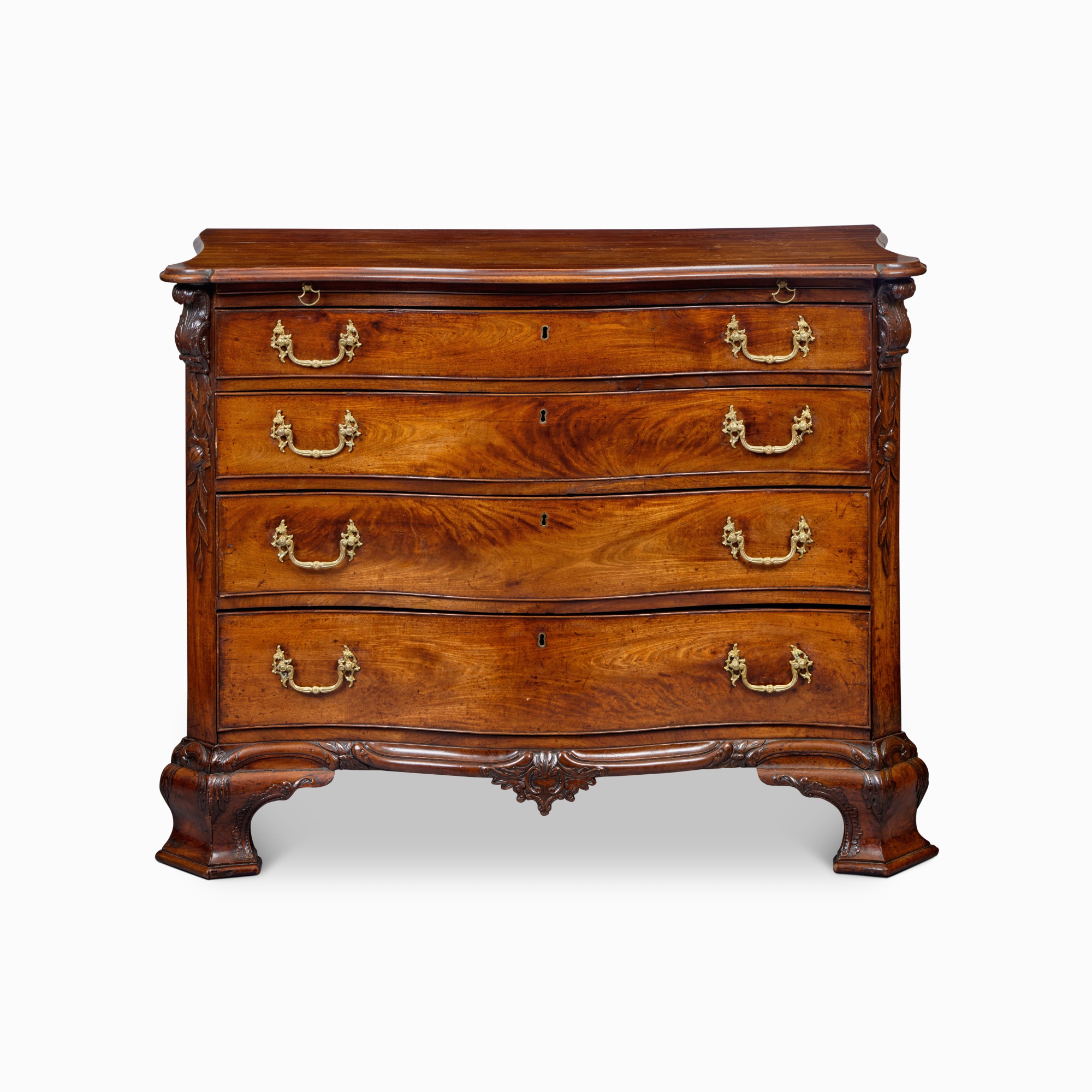 A Chippendale Mahogany Serpentine-Front and Side Dressing Chest of ...