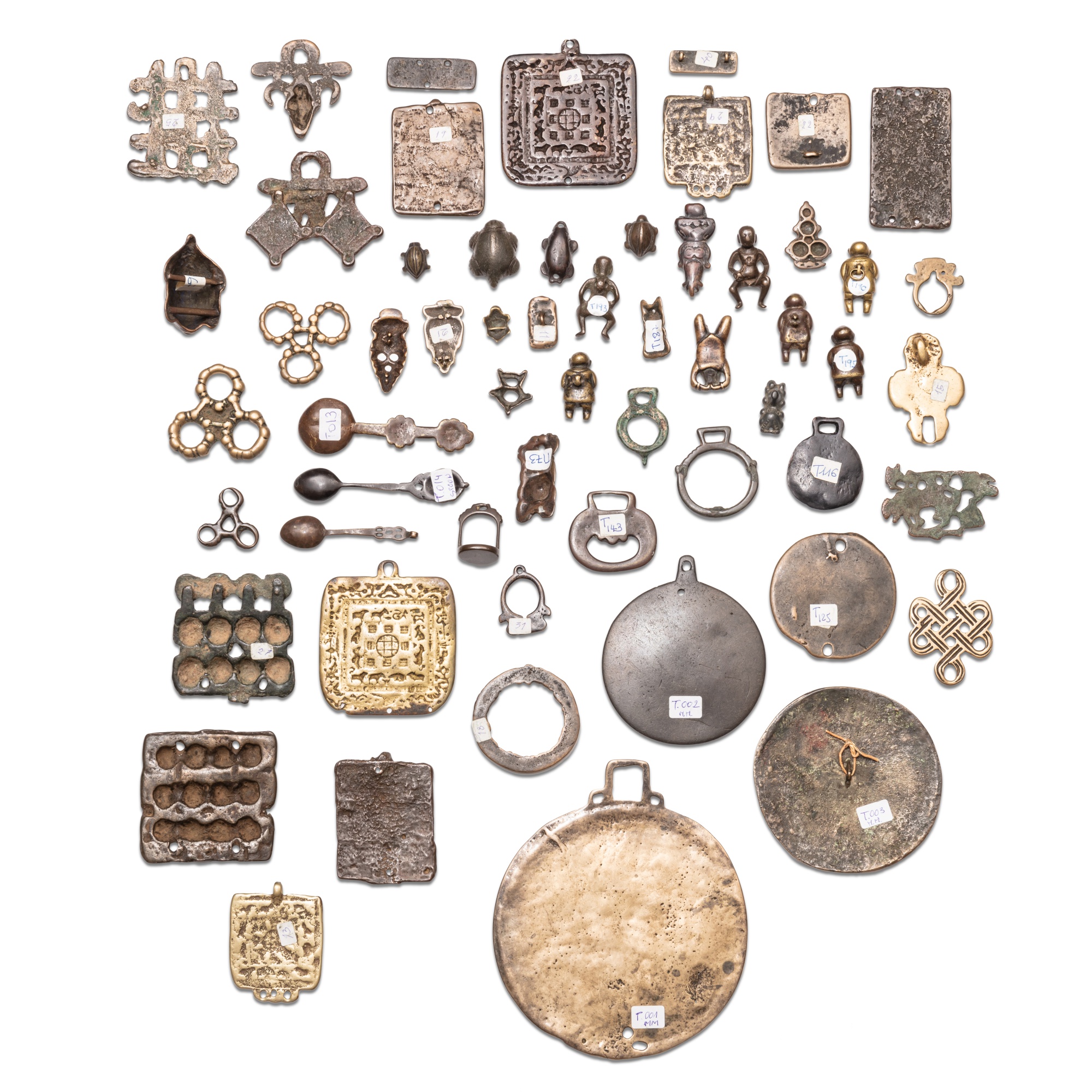 A study collection of fifty-eight ornaments, Thokcha, Tibet and other ...