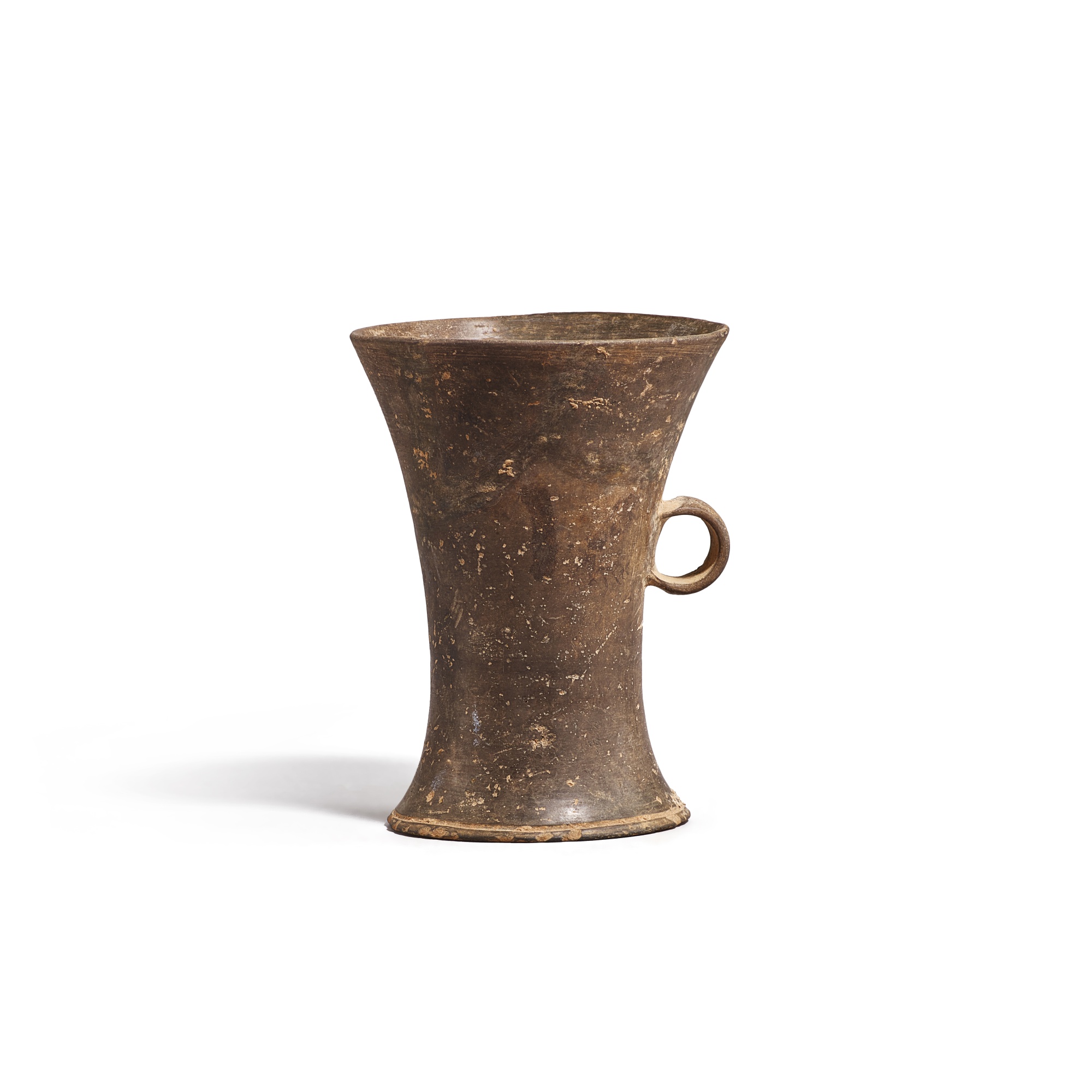 A tall grey pottery waisted cup, Dawenkou culture, 4300-2400 B.C. 大汶口文化 ...