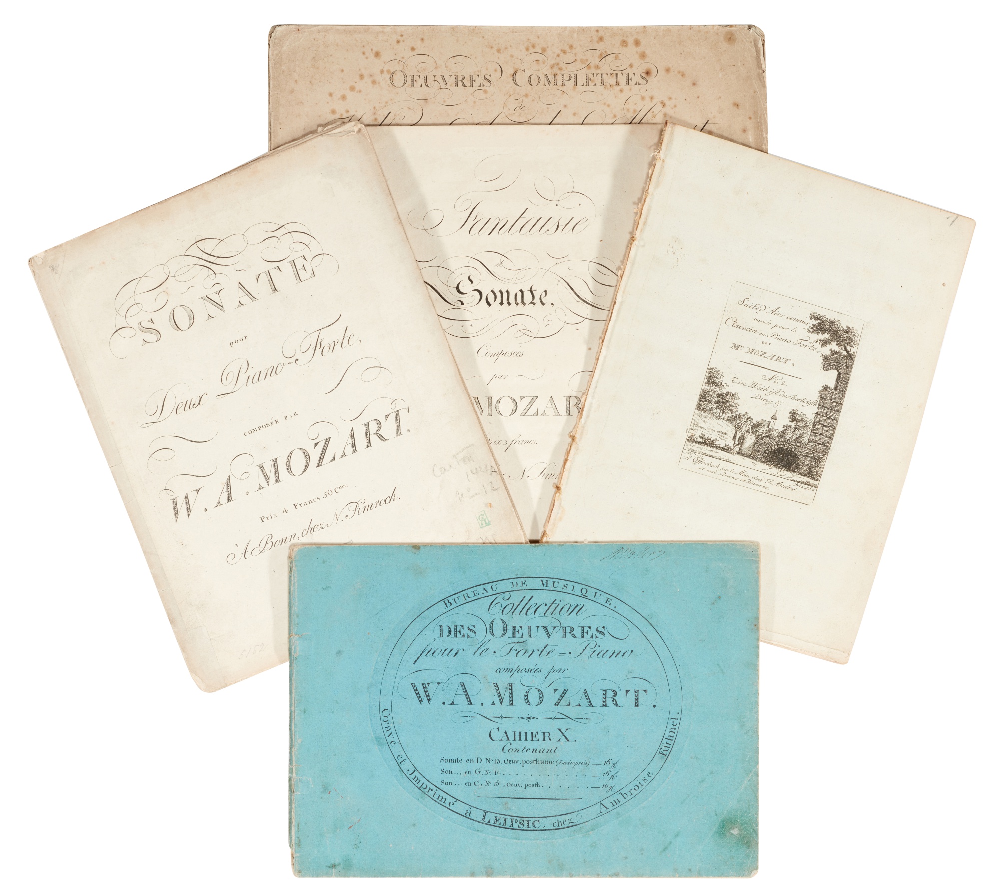 W.A. Mozart. Collection of first and early editions of his keyboard ...