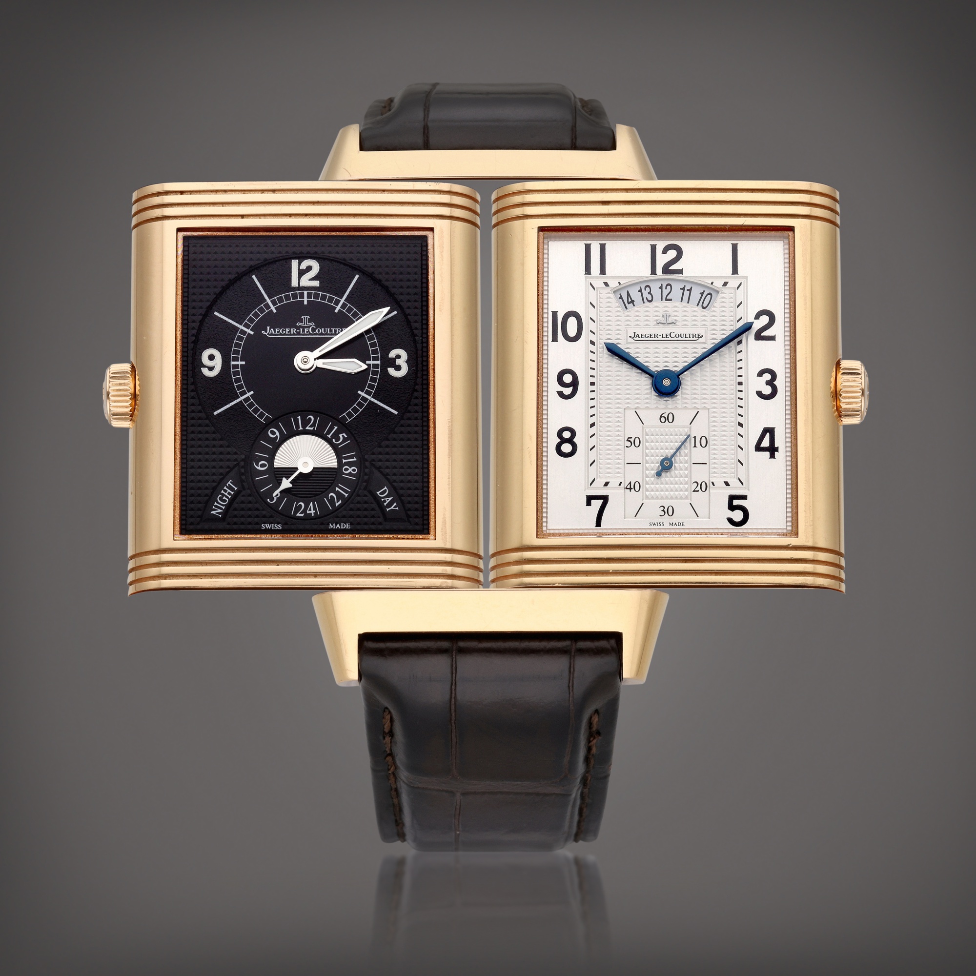 Reference 273.2.85 Reverso Grande Date | A pink gold reversible dual ...