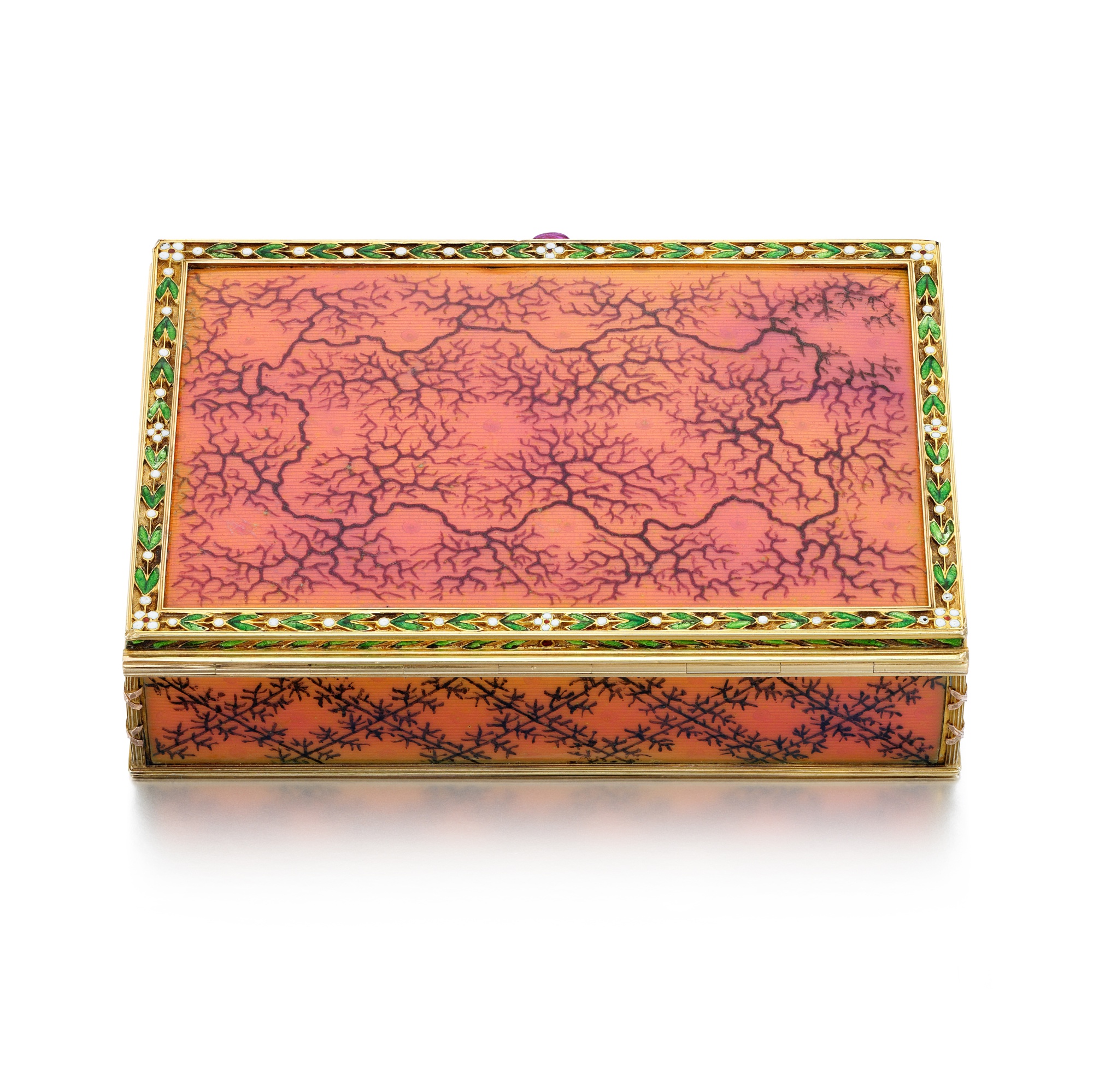 A large Fabergé gold, guilloché enamel box, Moscow, 1899-1908 | Fabergé ...