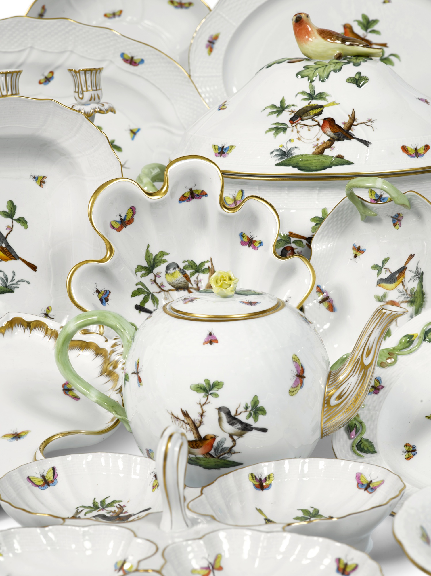 An Extensive Herend 'Rothschild Bird' Pattern Part-Dinner and Tea ...
