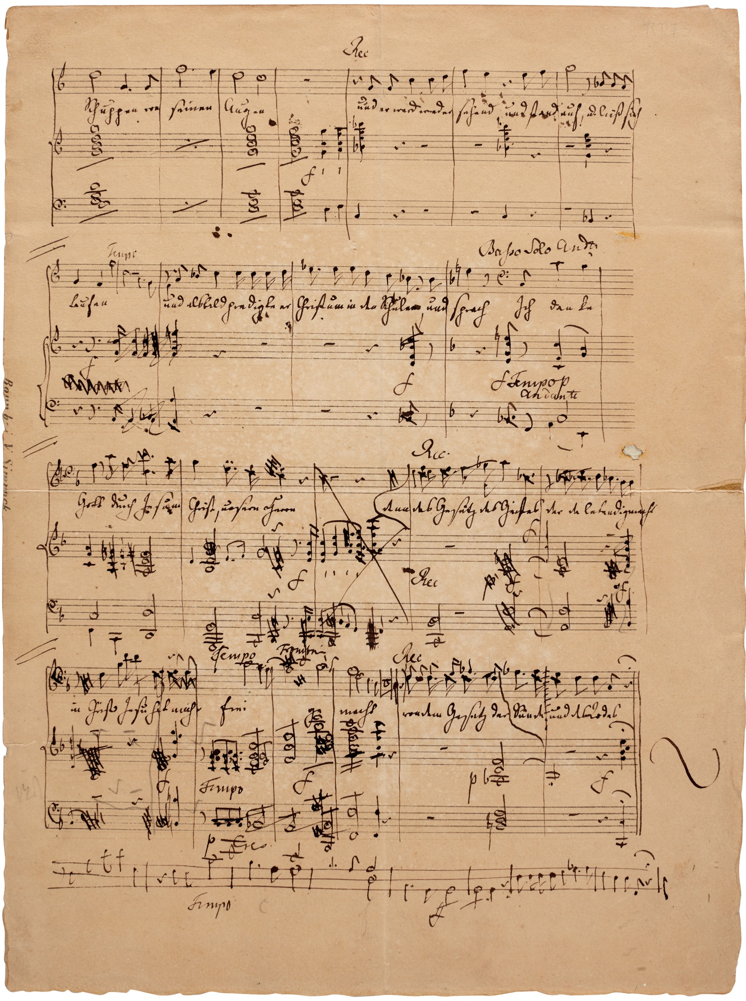 F. Mendelssohn Bartholdy. Autograph working manuscript of part of "St ...