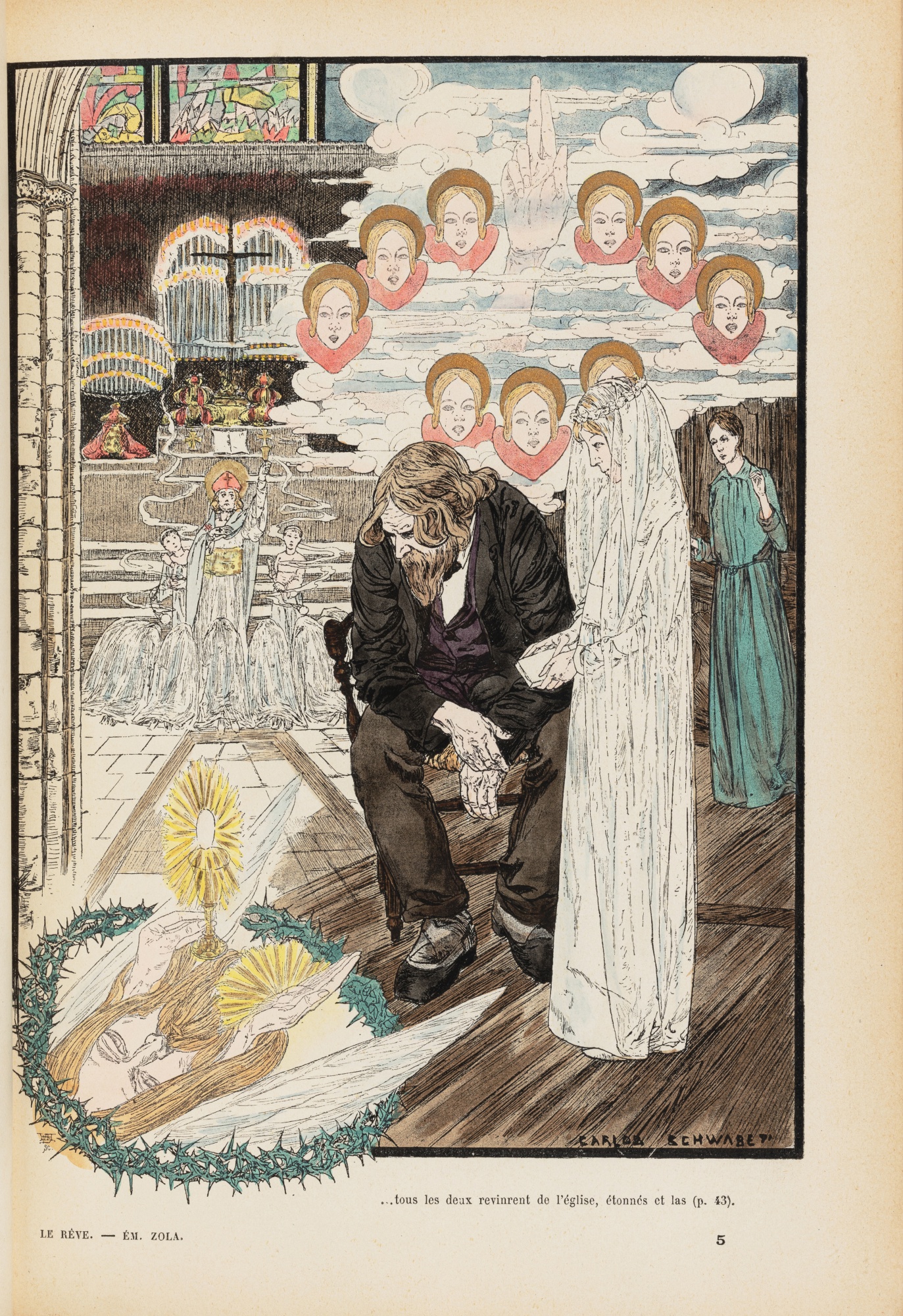 Le Rêve. Paris,1892. Reliure de l'époque. Illustrations de Schwabe et ...