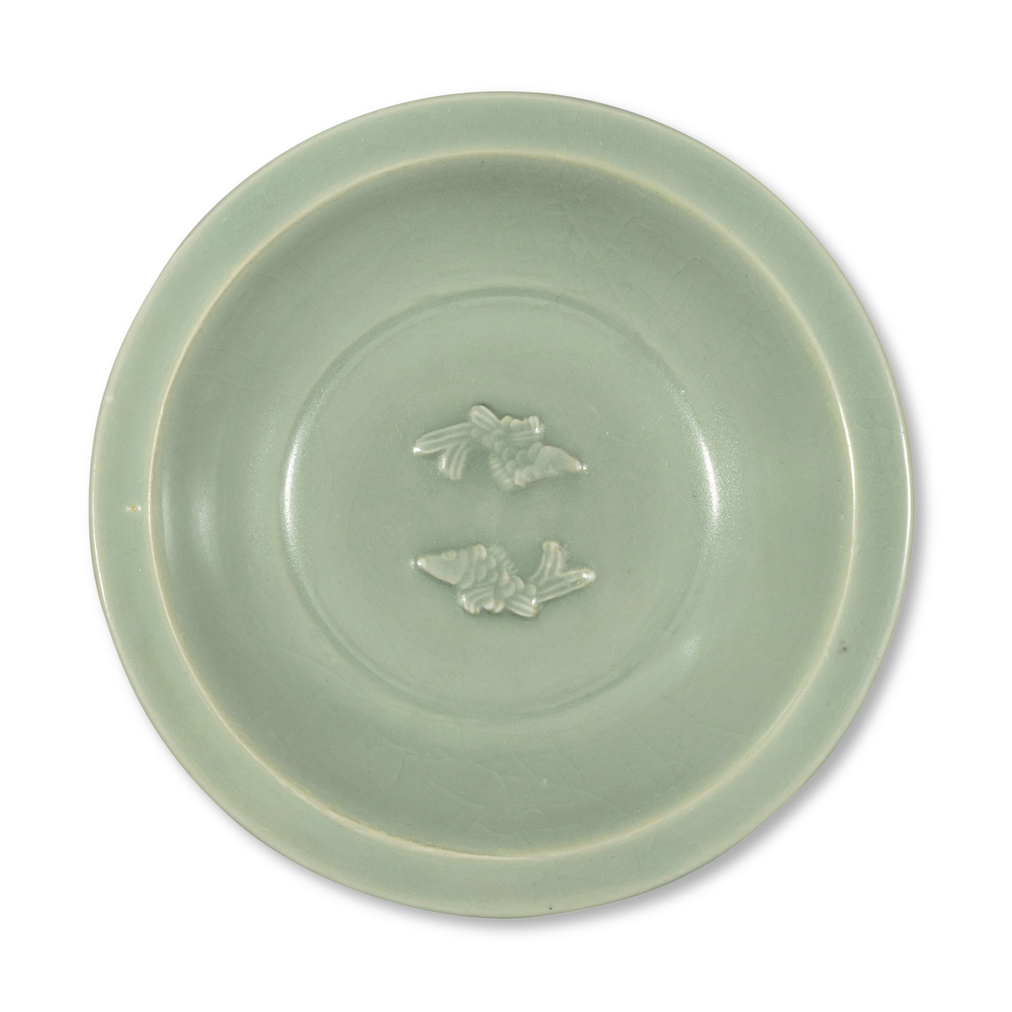 A molded 'Longquan' celadon-glazed 'double fish' dish, Southern Song ...