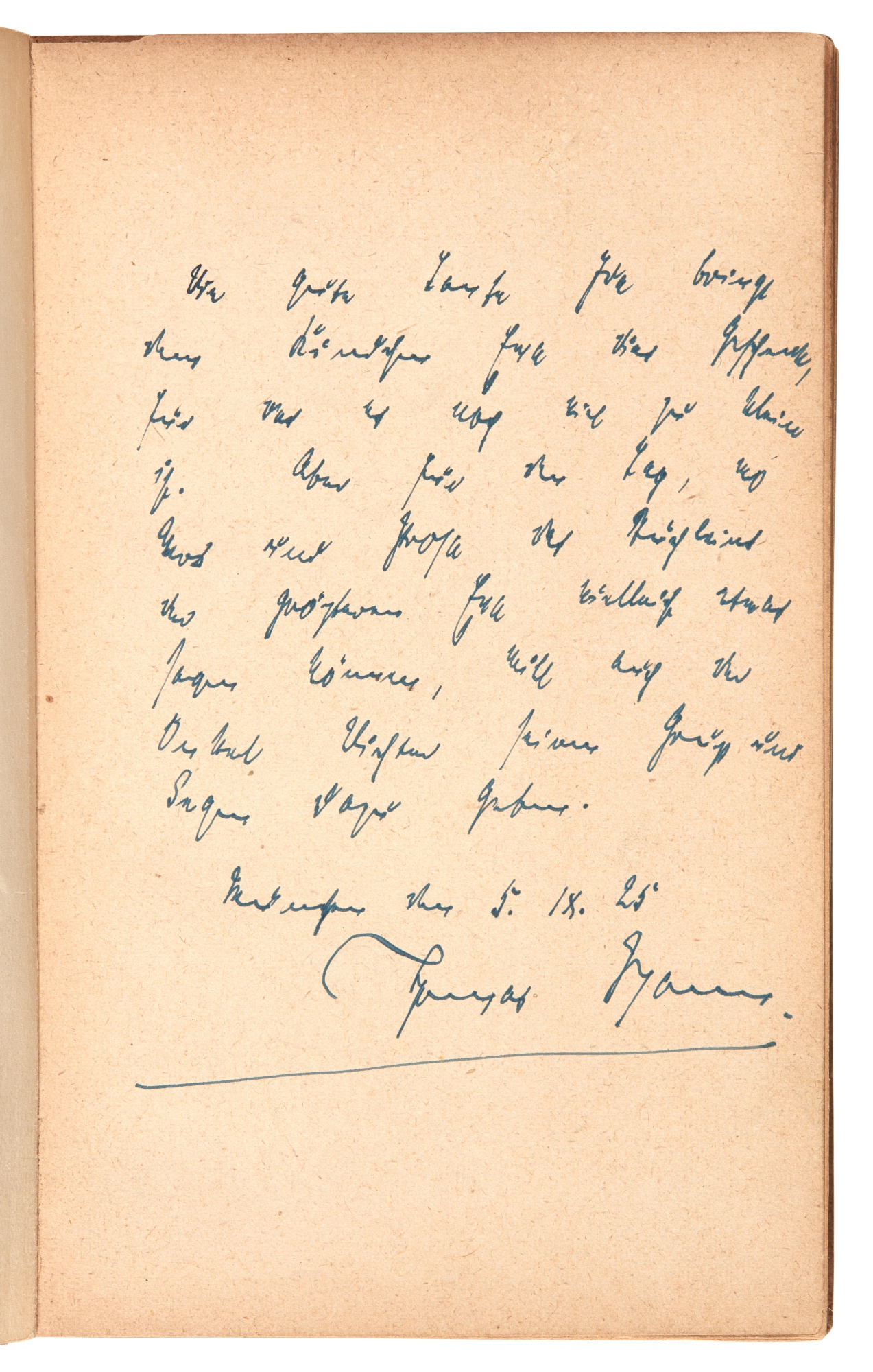 Thomas Mann | Two presentation copies with two autograph postcards ...