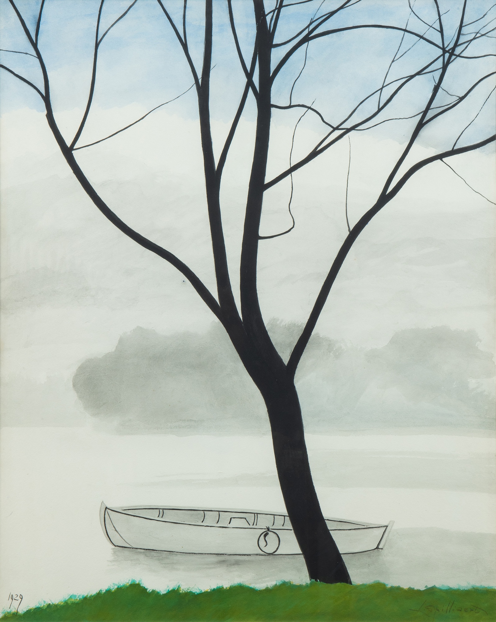 Arbre et barque au bord de l'étang | Art Impressionniste et Moderne Day ...