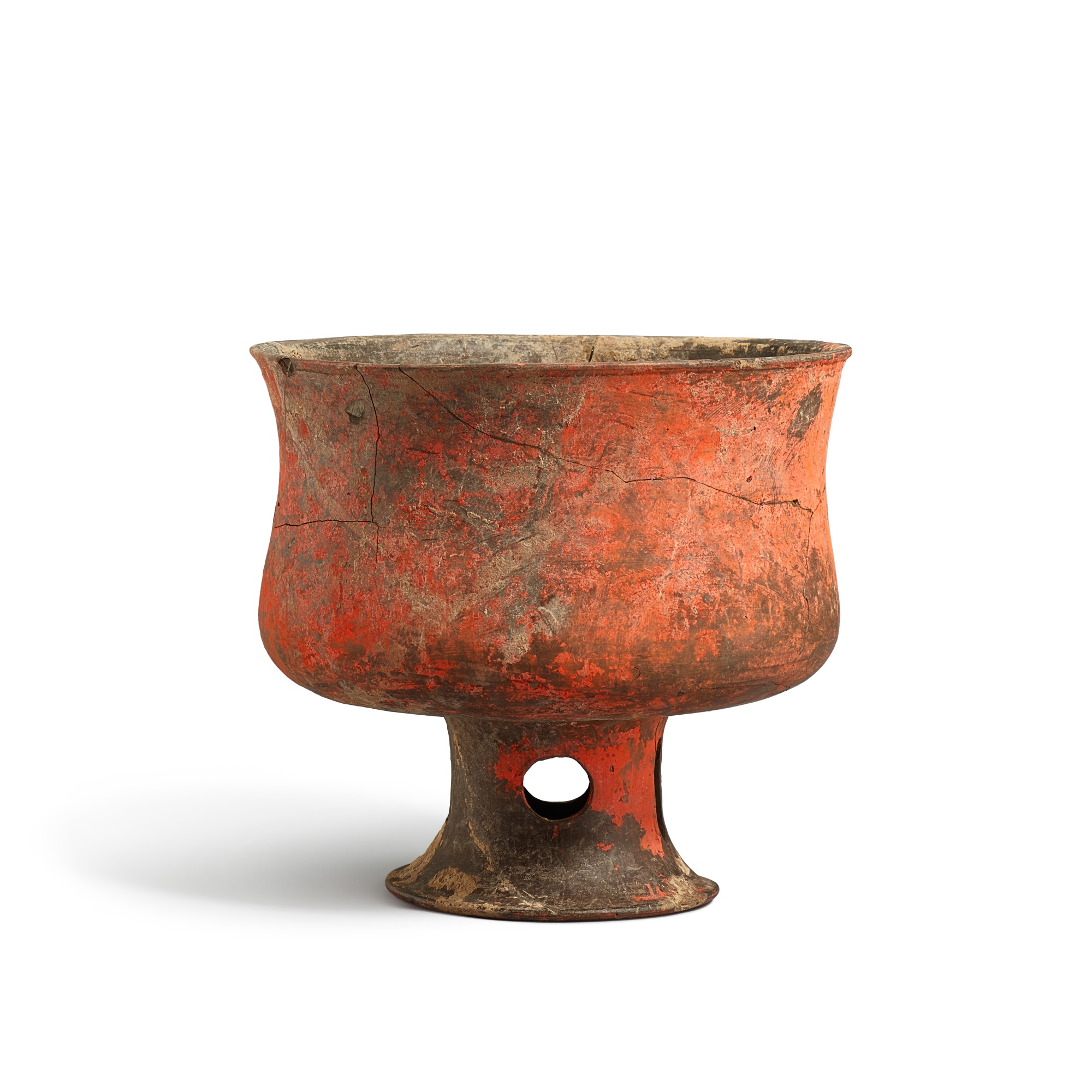 A painted grey pottery stembowl, Neolithic period to Bronze Age ...