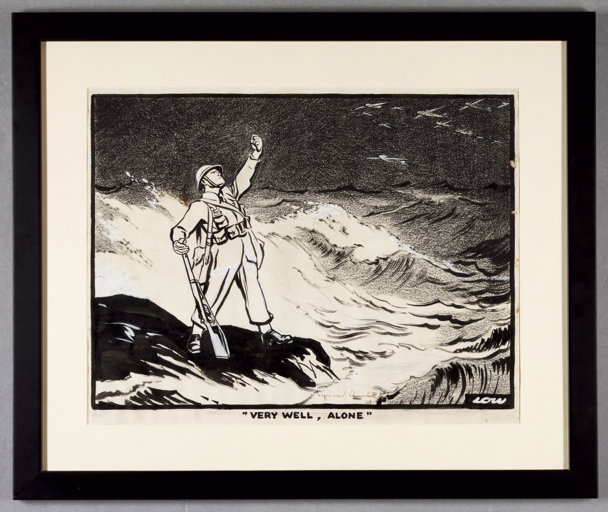 David Low | "Very Well, Alone" cartoon, 1940, signed by Winston ...