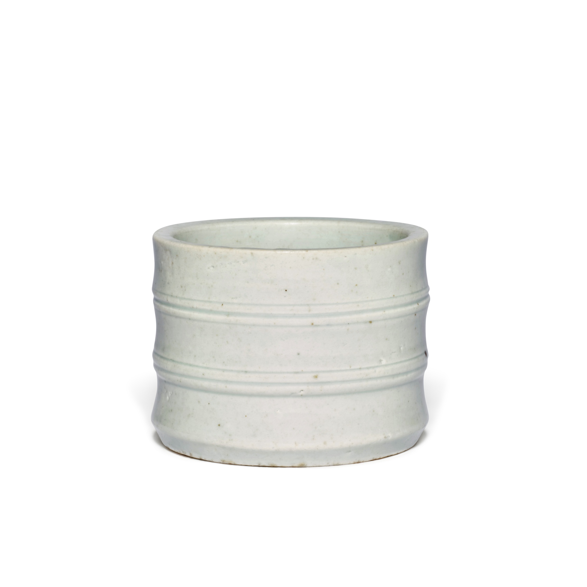 A white-glazed 'bamboo' brushpot, Joseon dynasty, dated gyeongja year ...