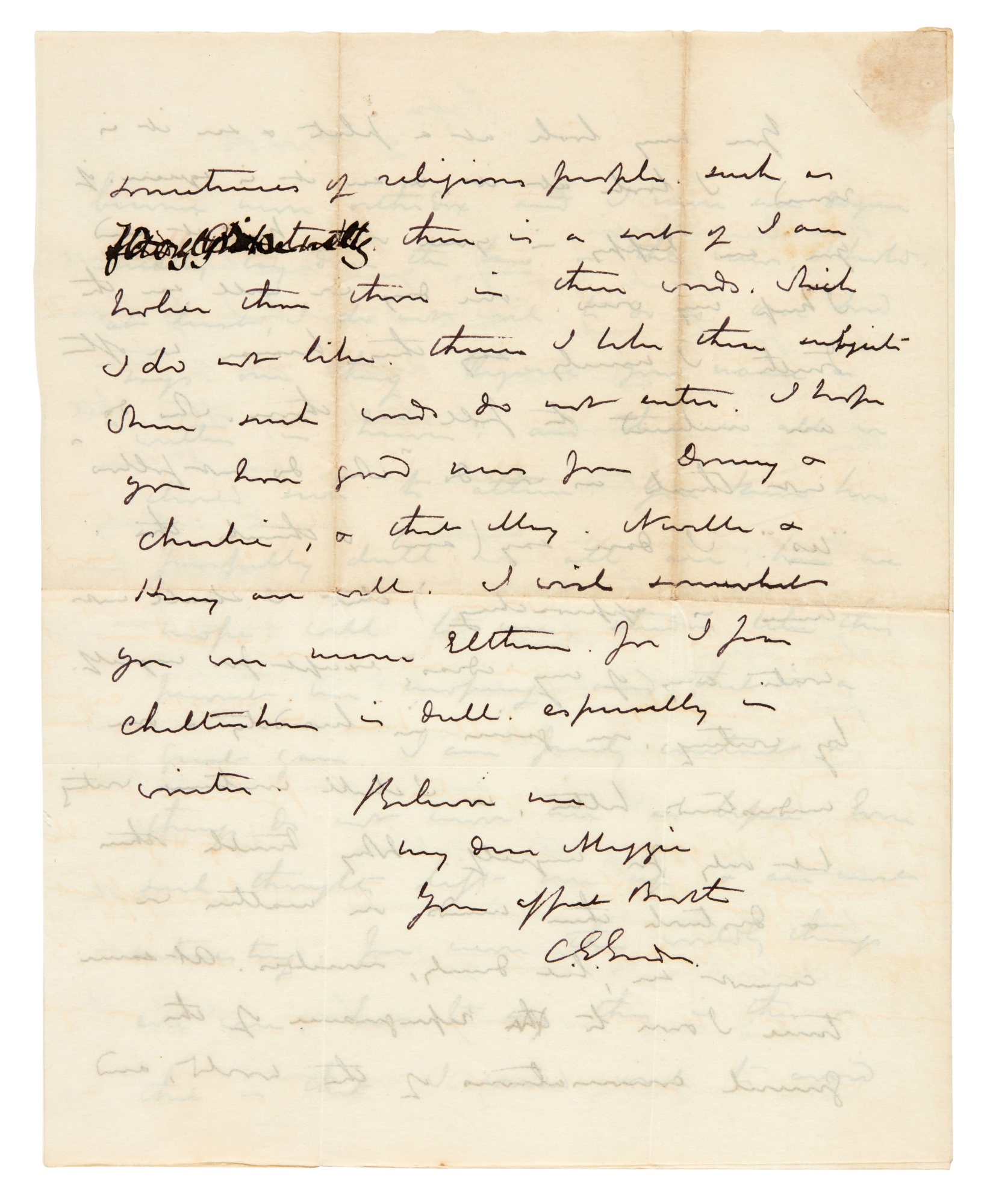 General C.G. Gordon | Nine autograph letters signed, to his brother and ...