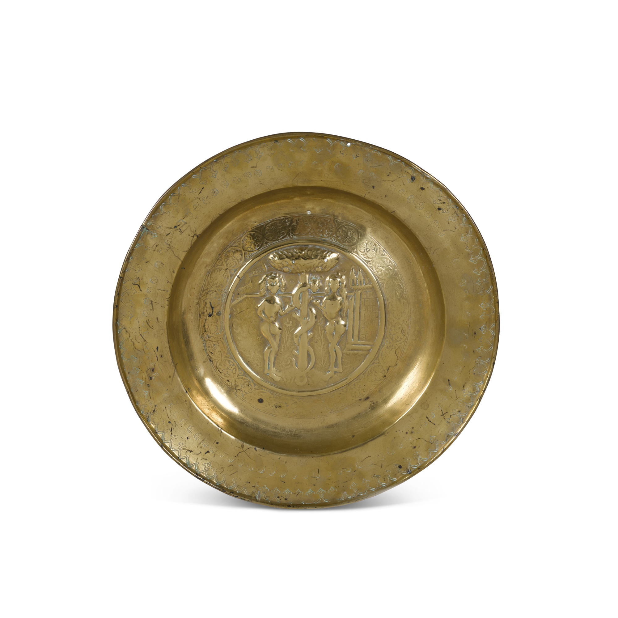 South German Late Renaissance Brass Alms Dish, Nuremberg, Early 17th ...